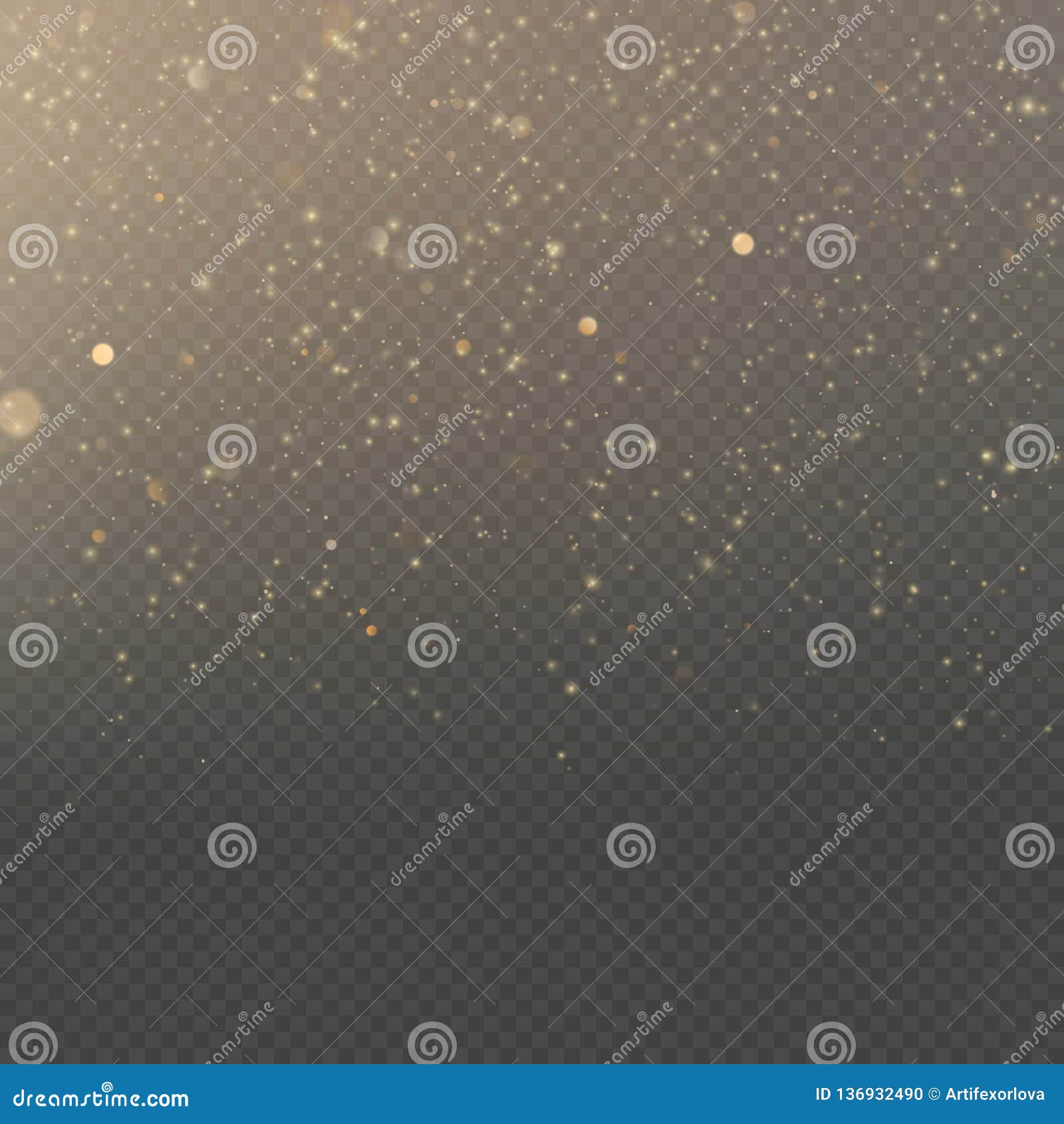 Overlay Effect Glitter Gold Light Shine Effect on Transparent ...