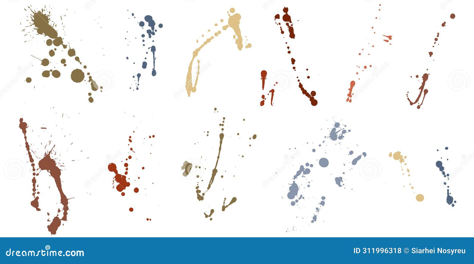 Overlay, Elements of Paint Ink Splatter, Set. Vector Illustration Stock ...
