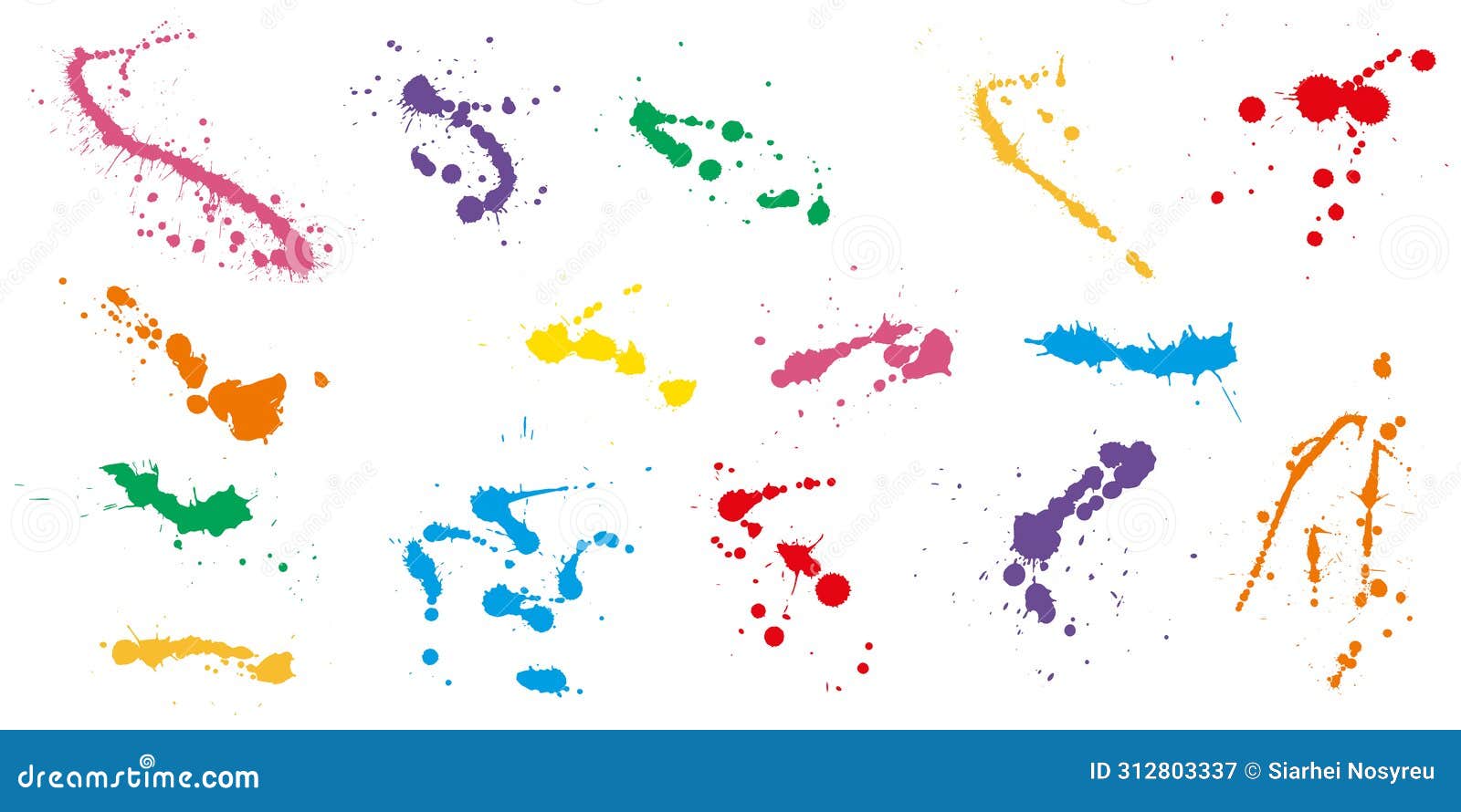 Overlay, Elements of Paint Ink Splatter, Set. Vector Illustration Stock ...