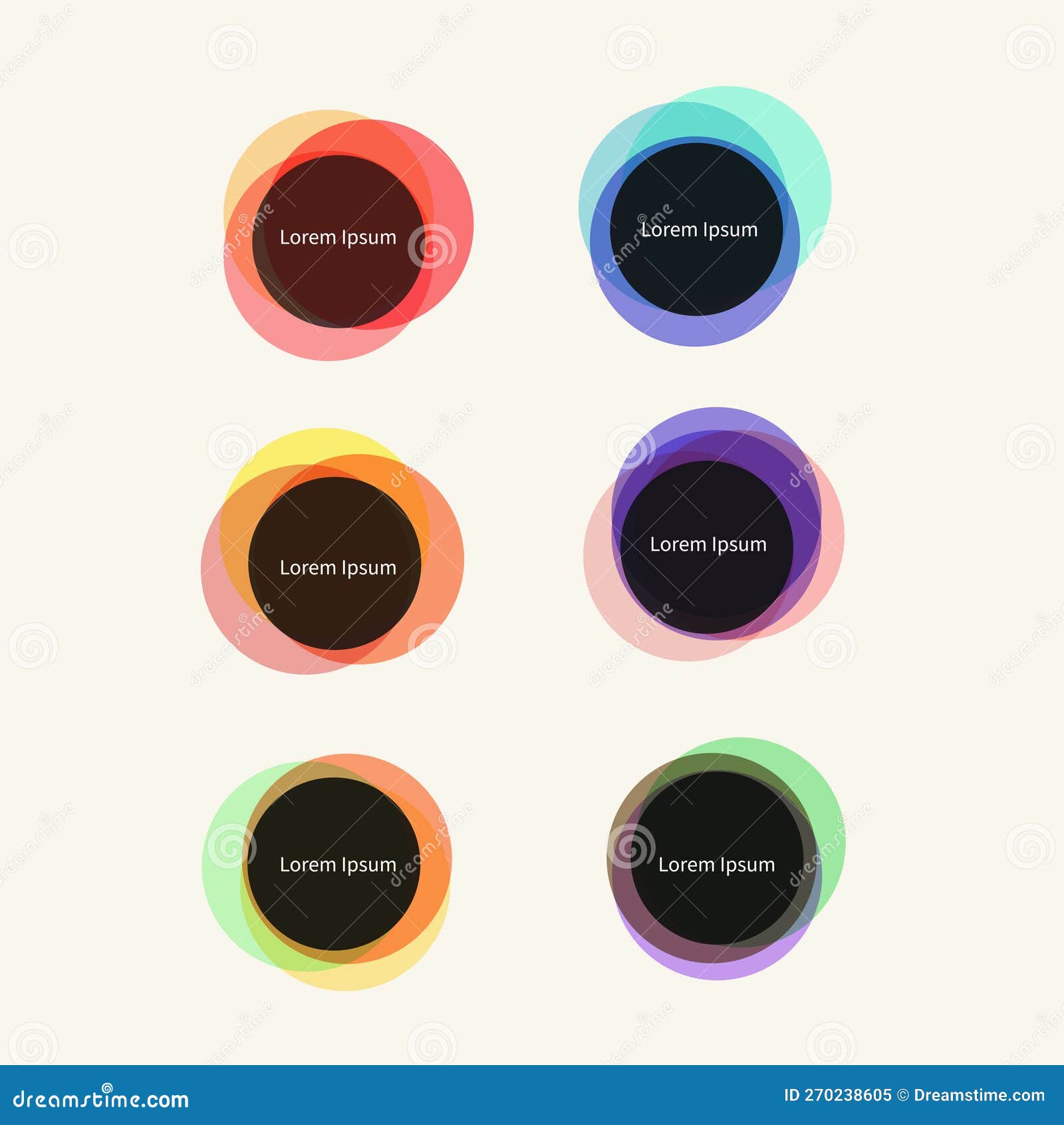 Overlay Frame, Abstract Layers of Transparent Circles Stock Vector ...