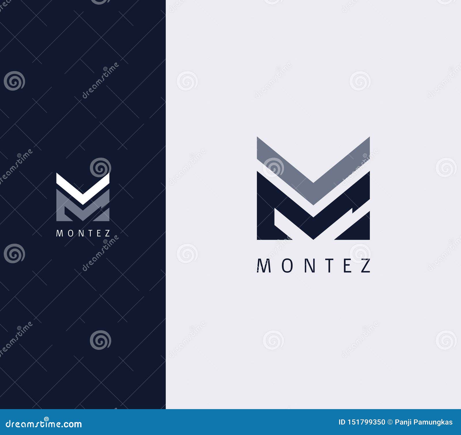 Letter M Shape Logo Design Template Stock Illustration - Illustration ...