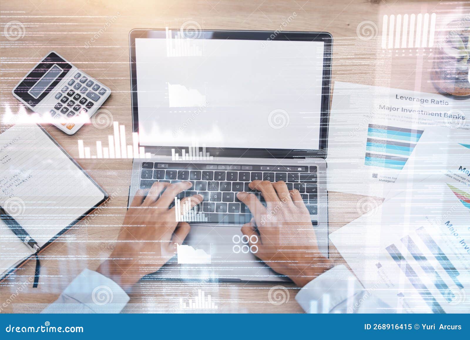 Overlay, Mockup or Doctors Hands on Laptop with Documents Typing, Data ...