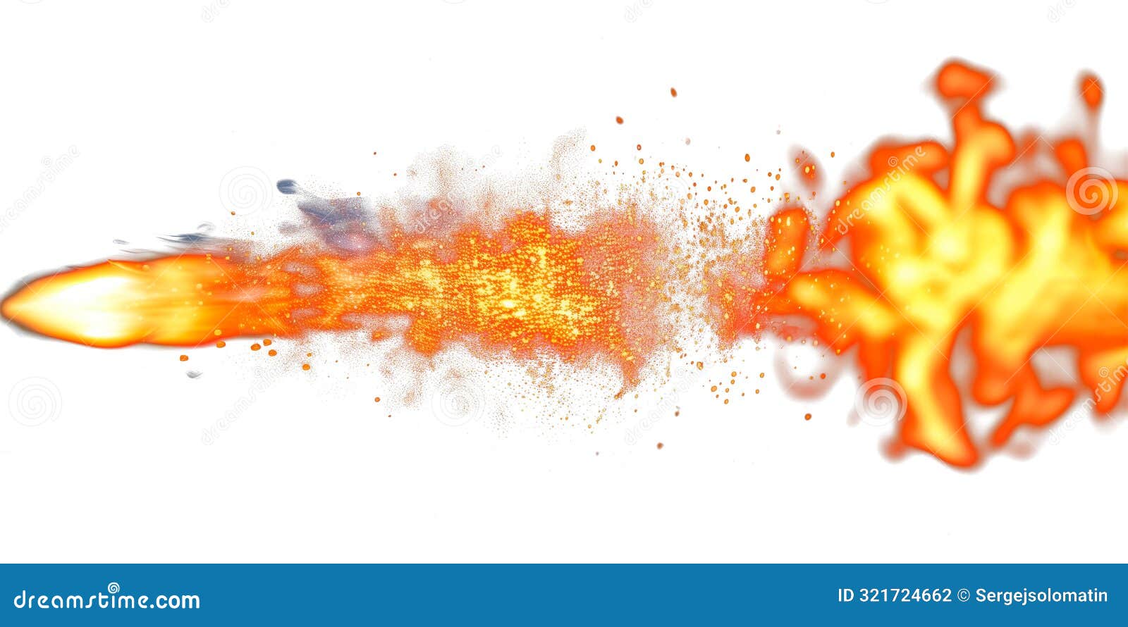 Overlay of a Muzzle Flash Isolated on a White or Transparent Background ...