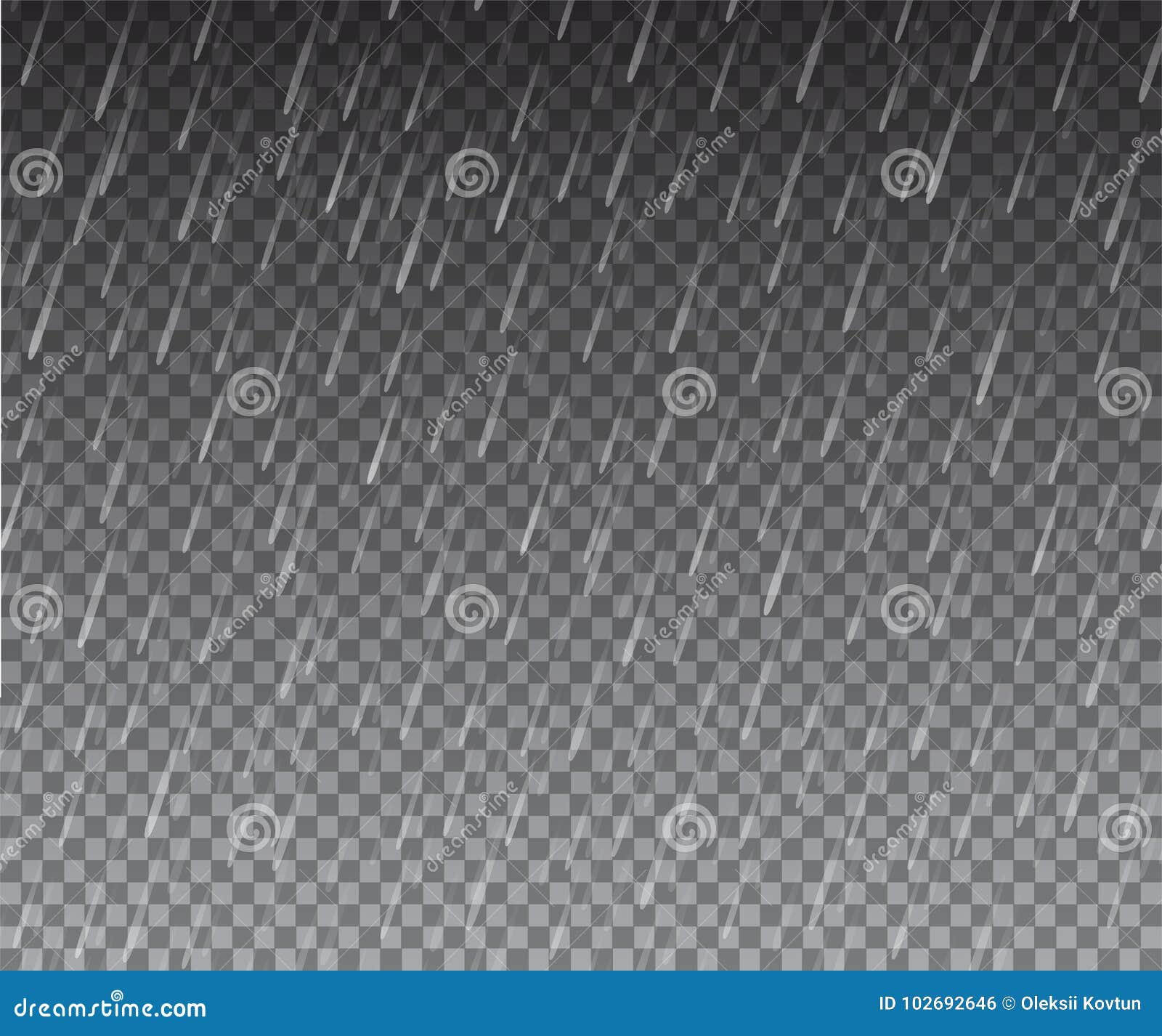 Rain Effect. Realistic Water Drops Falling From Sky. Heavy Rain Weather ...