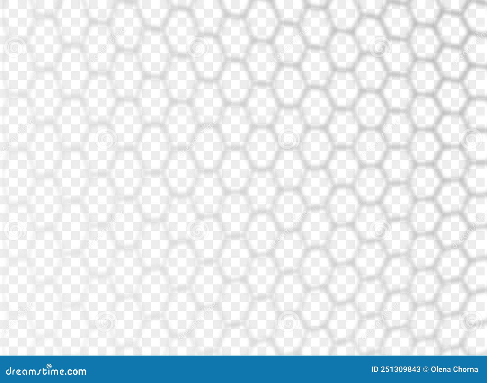 Overlay Shadow Of Hexagonal Rabitz Net. Fence Reflection On Transparent ...