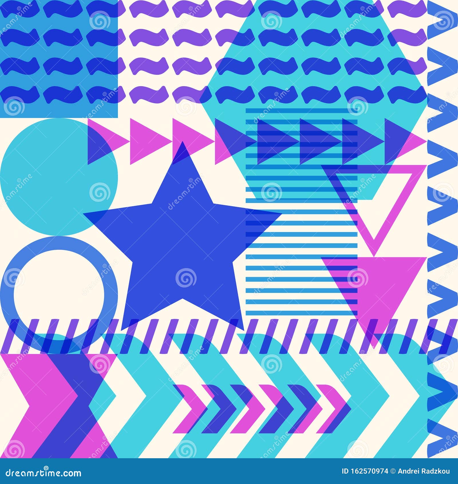 Overlay of Simple Geometric Shapes. Vector Graphics Stock Vector ...