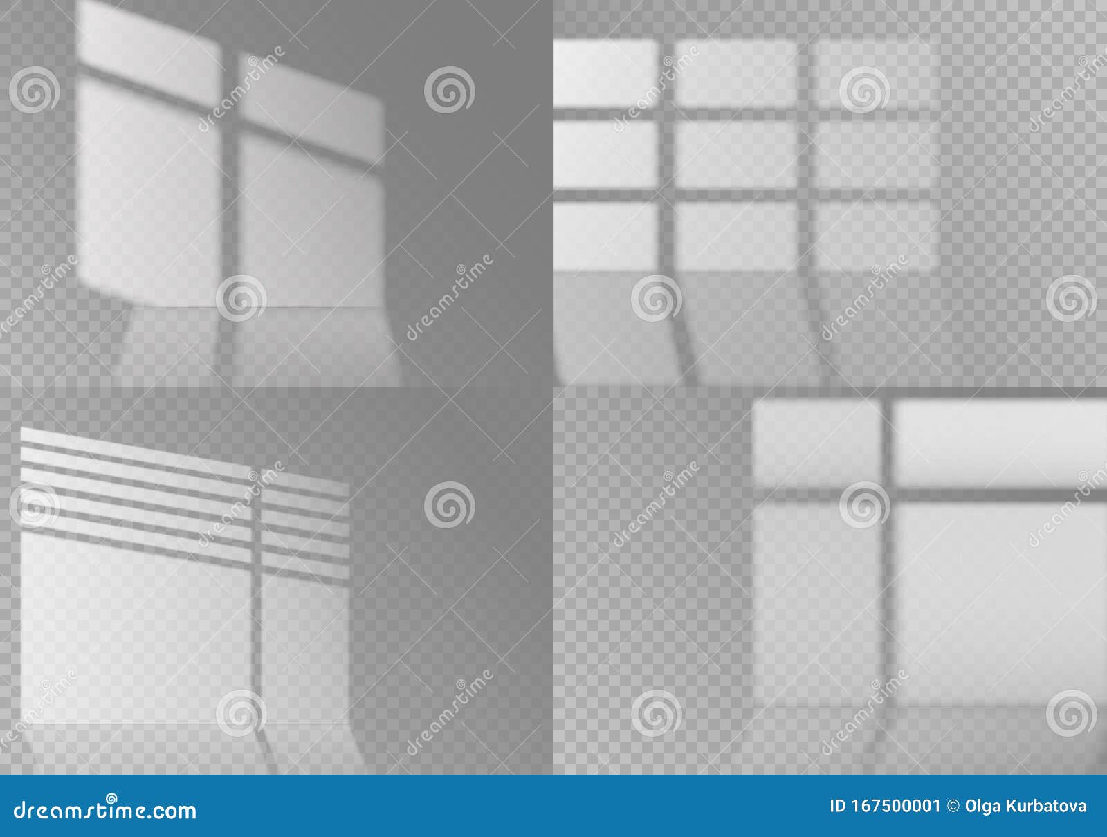 Overlay Window Shadows. White Transparent Sunlight From Different ...