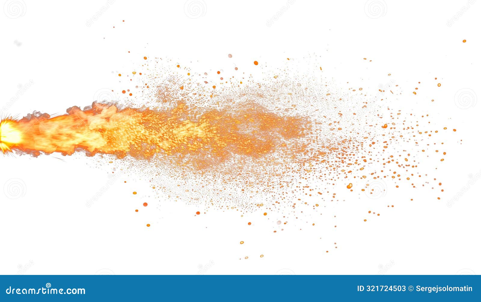 Overlaying a Muzzle Flash on a White or Transparent Background. Close ...