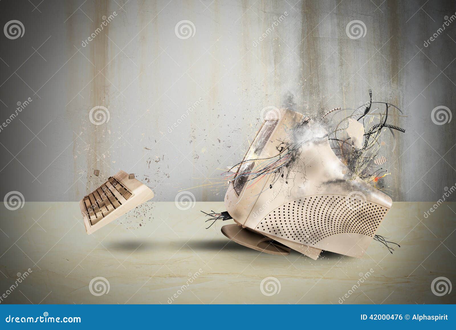 Overload computer stock photo. Image of keyboard, damaged - 42000476