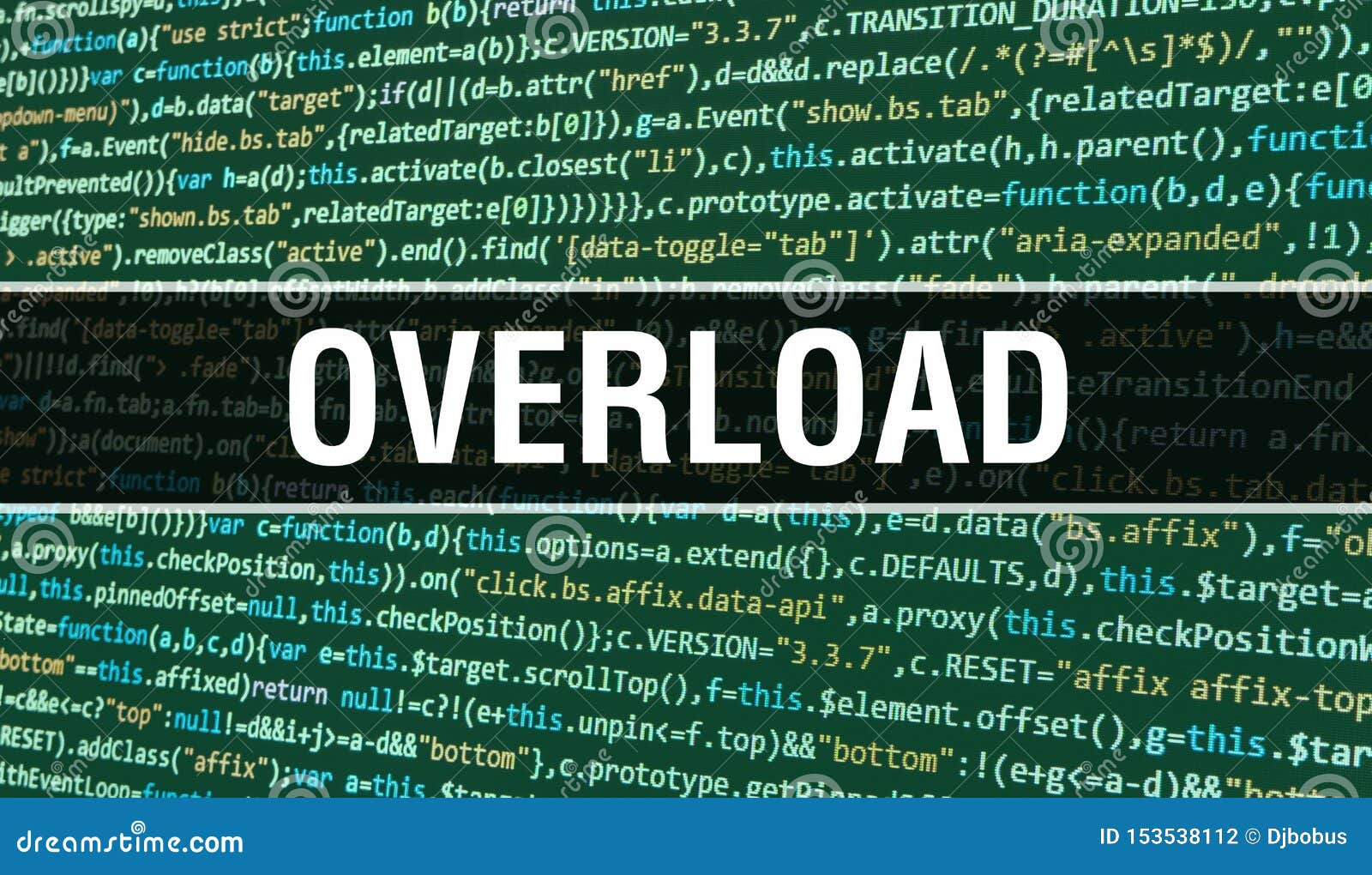 Overload Concept With Random Parts Of Program Code Overload With Programming Code Abstract