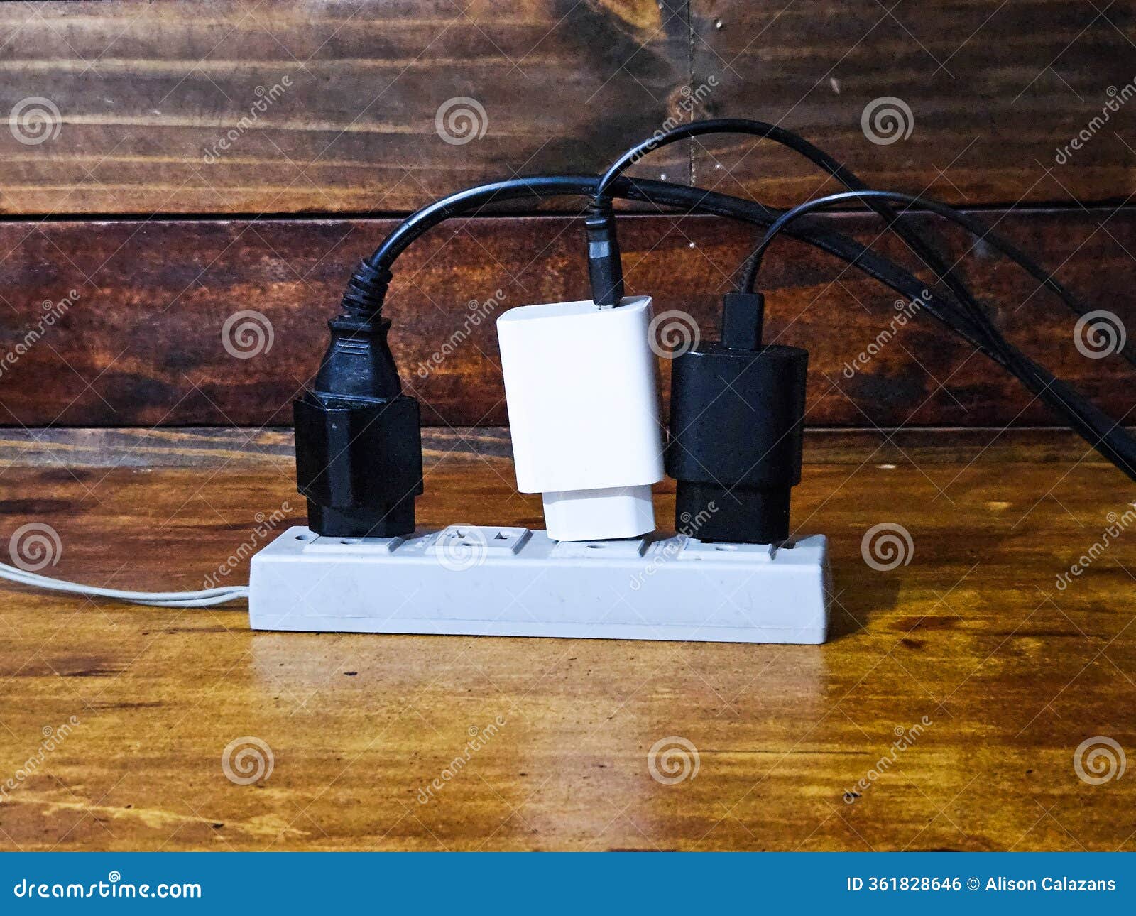Overload of the Electrical Network. a Lot of Charges Wires in the ...