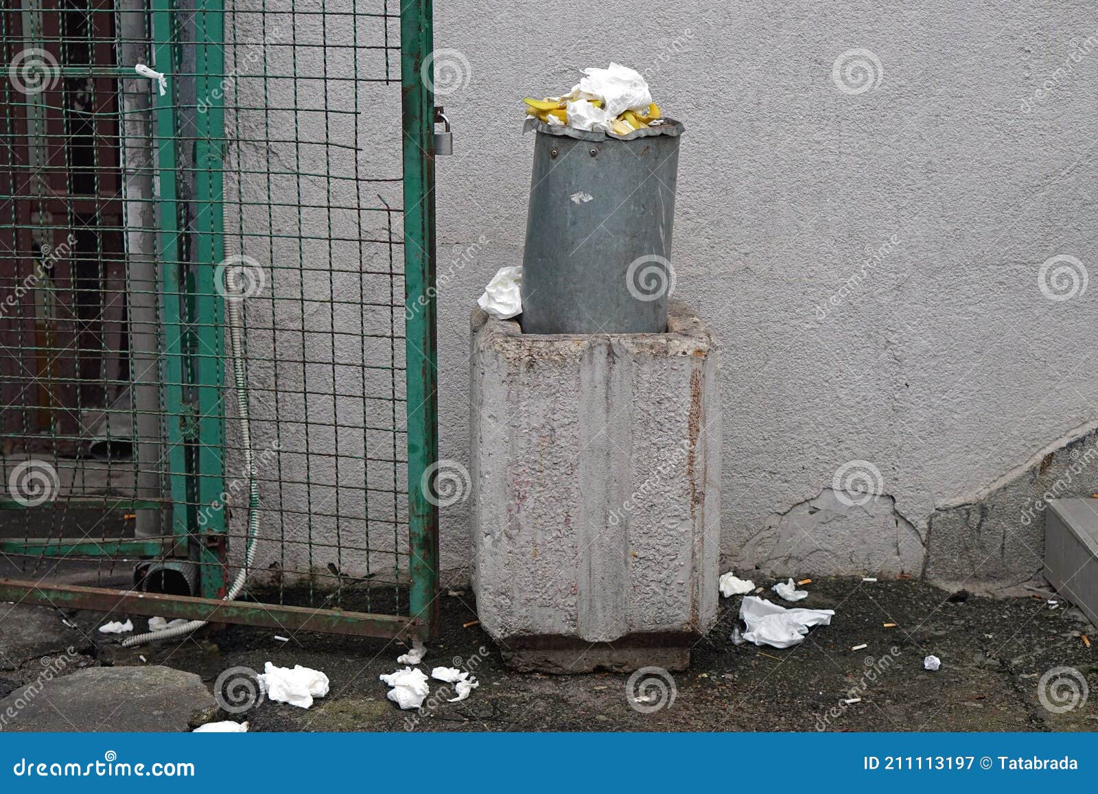 Overload litter bin stock image. Image of insert, garbage - 211113197
