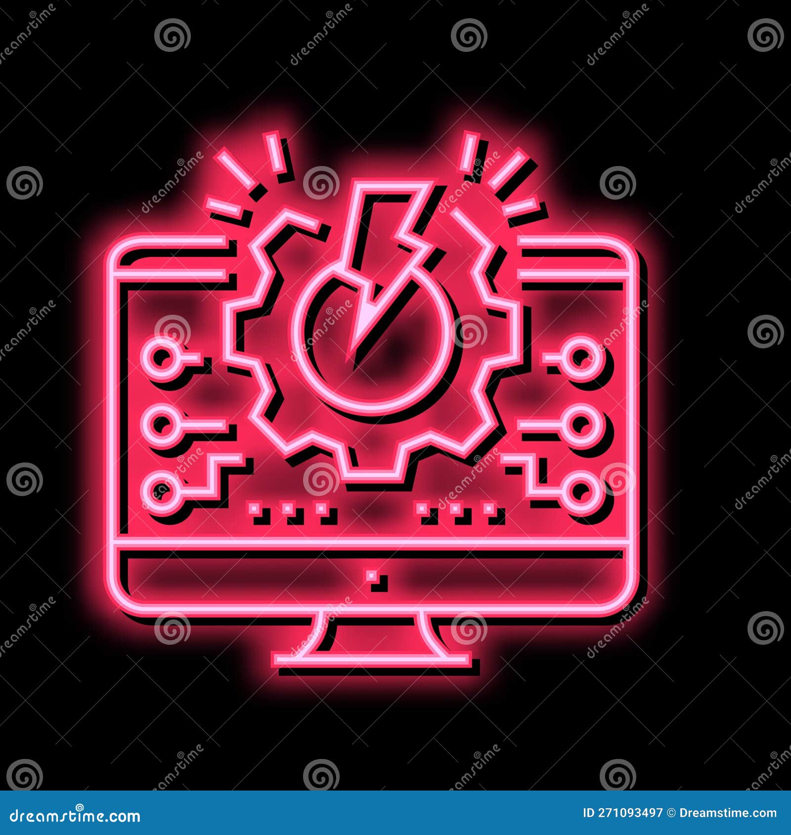 Overload System Neon Glow Icon Illustration Stock Vector - Illustration ...