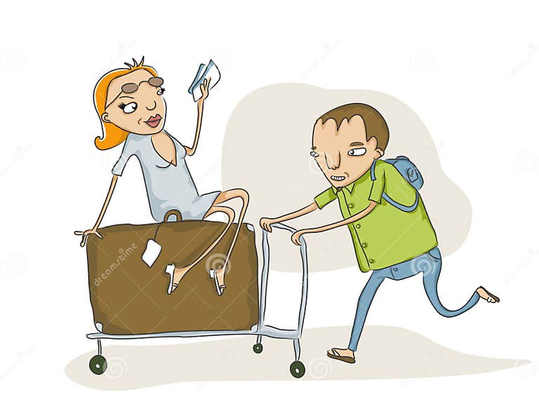 Overloaded baggage cart stock vector. Illustration of culture - 5723973