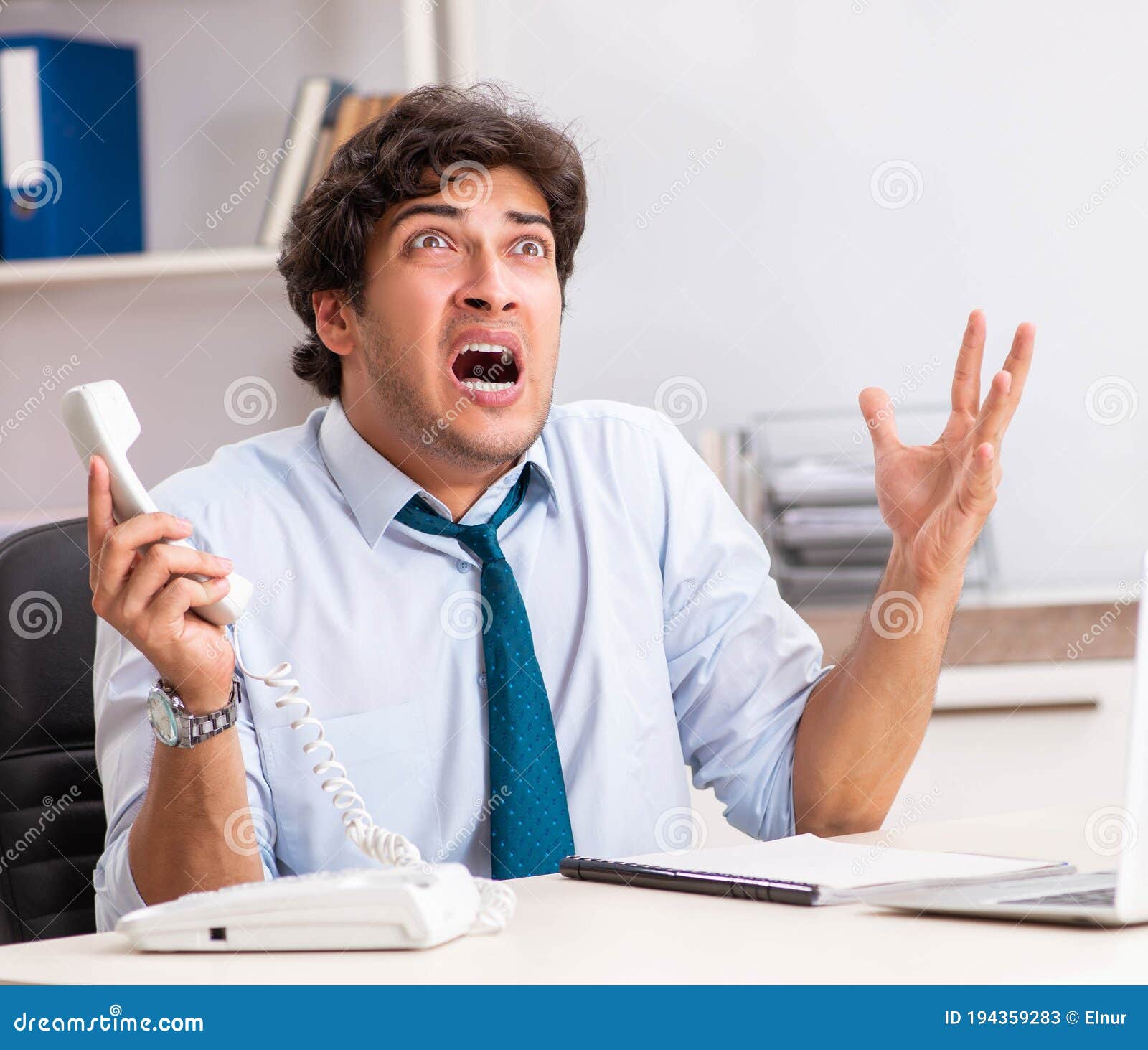 Overloaded Busy Employee with Too Much Work and Paperwork Stock Image ...