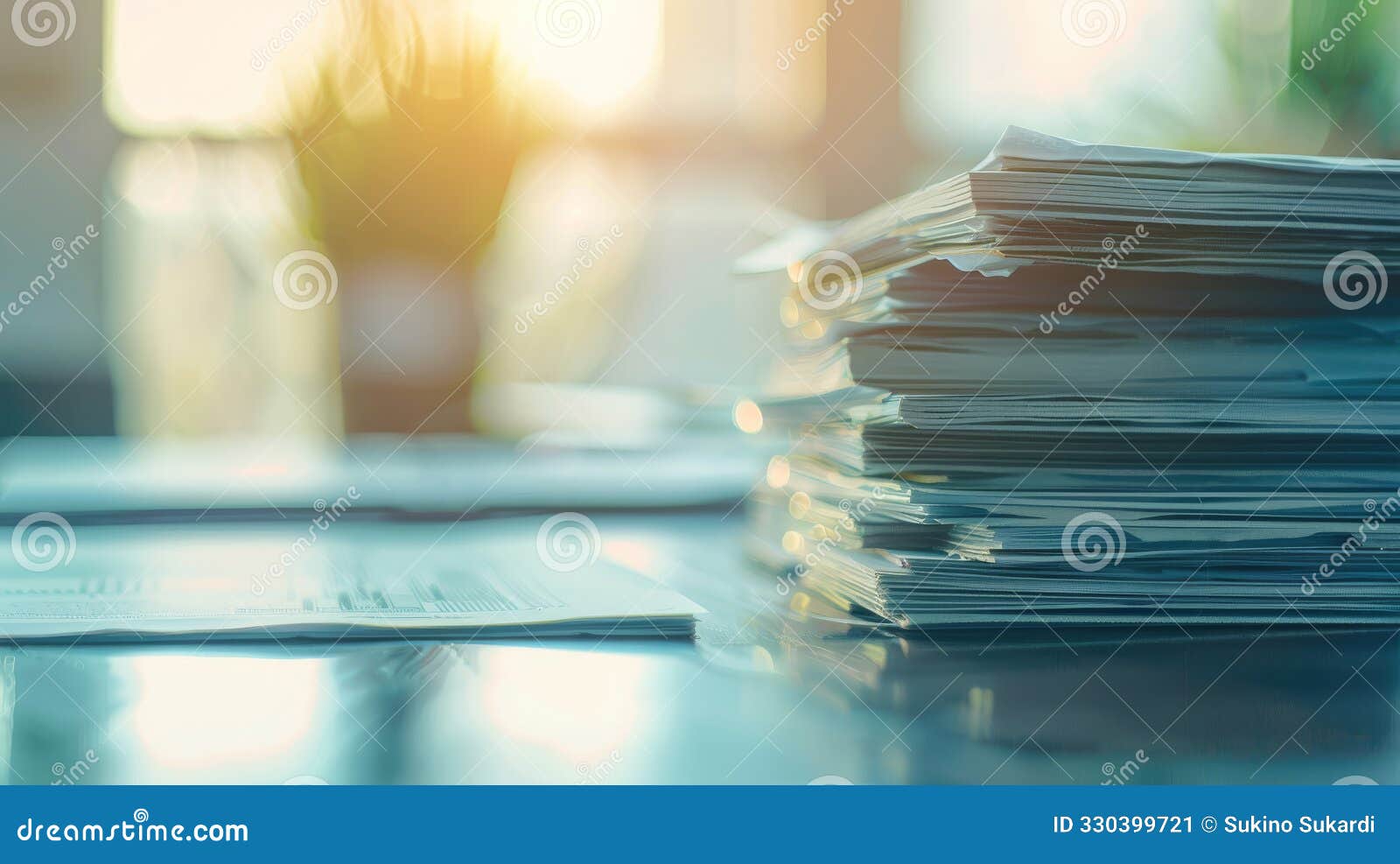 Overloaded Desk Displays Towering Stack of Paperwork Stock Image ...