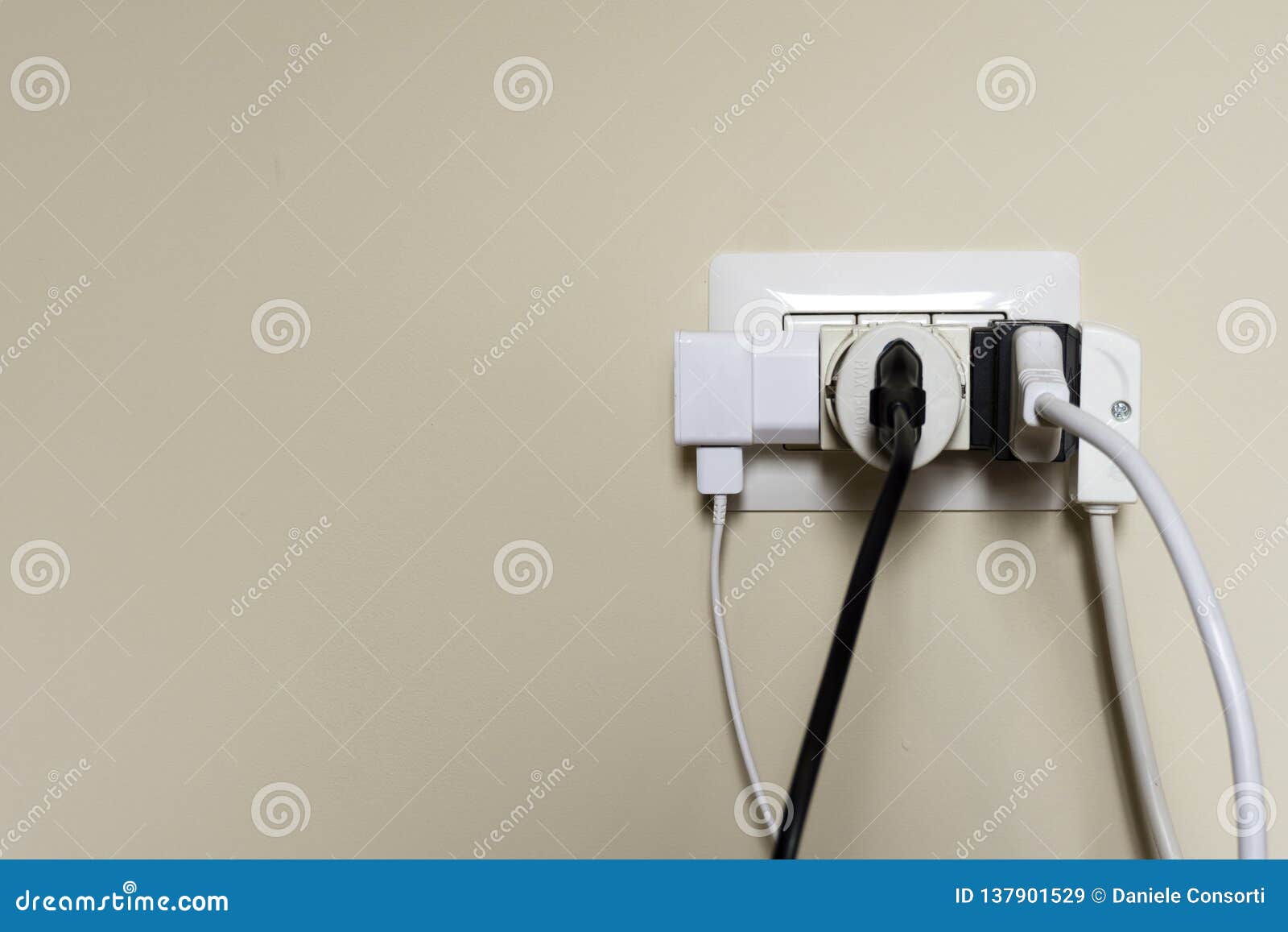 Overloaded Electrical Outlet Stock Image - Image of equipment, faulty ...