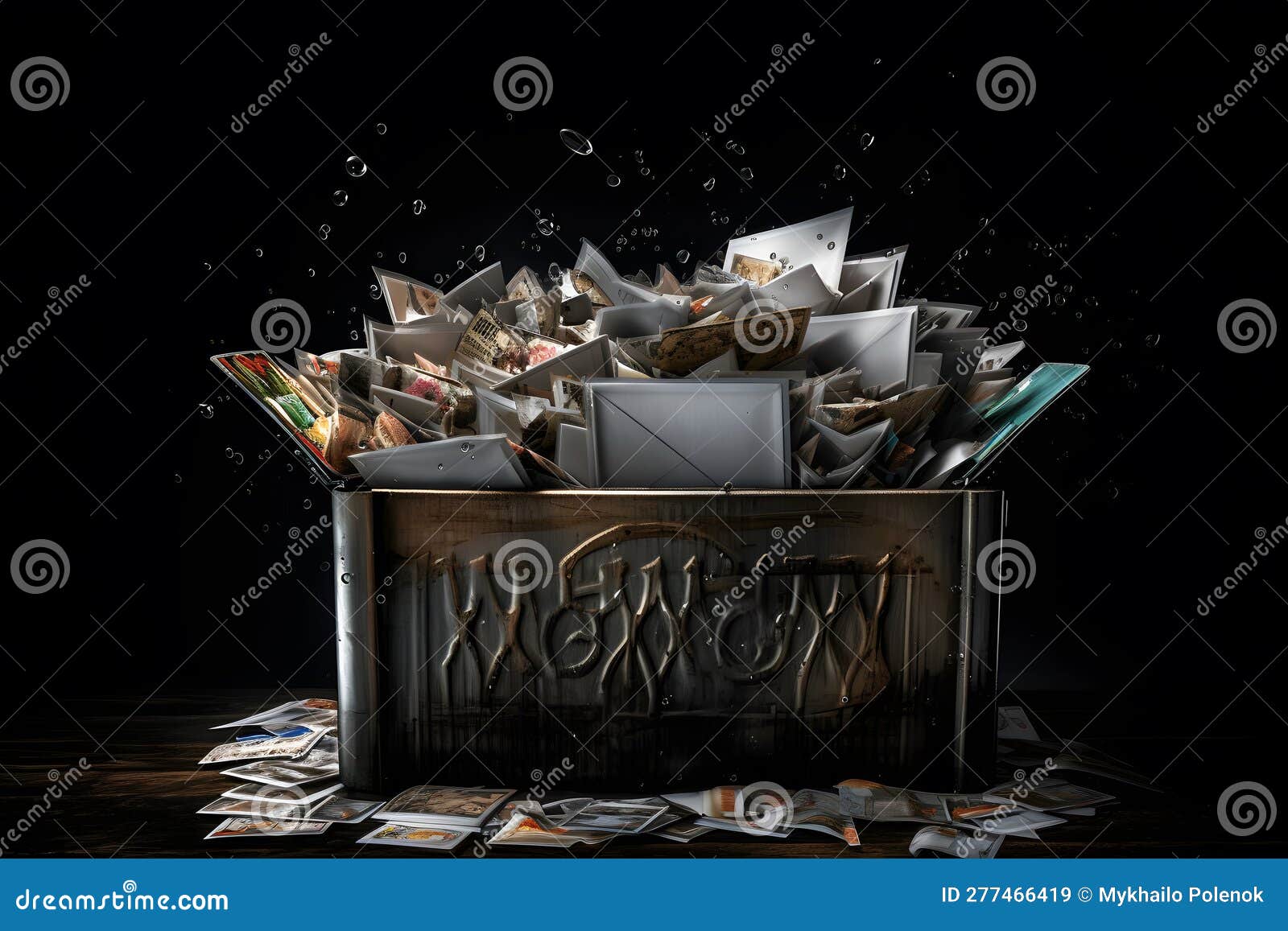 Overloaded Mailbox, a Lot of Letters. Neural Network AI Generated Stock ...