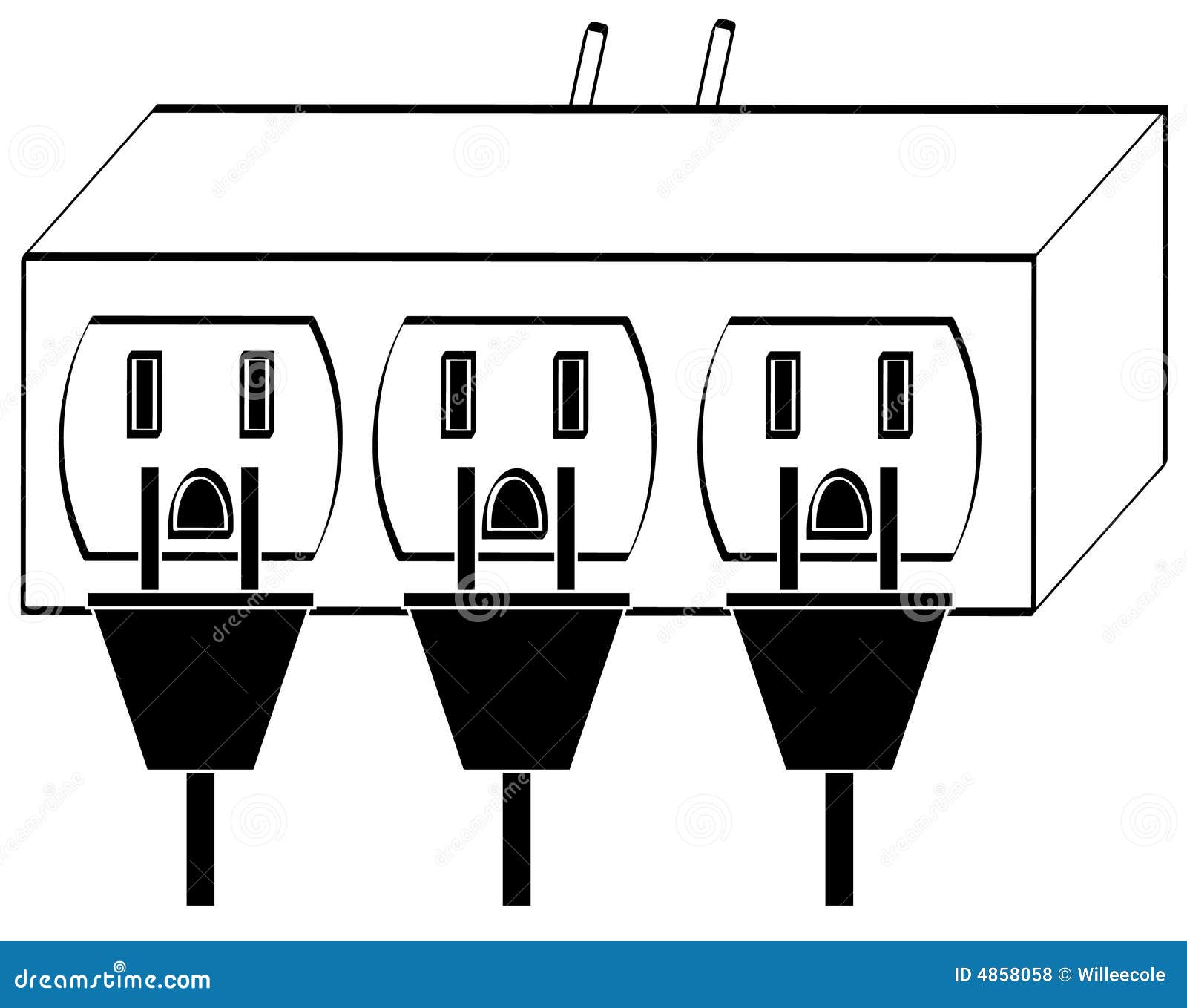 Overloaded power sockets stock vector. Illustration of caution - 4858058