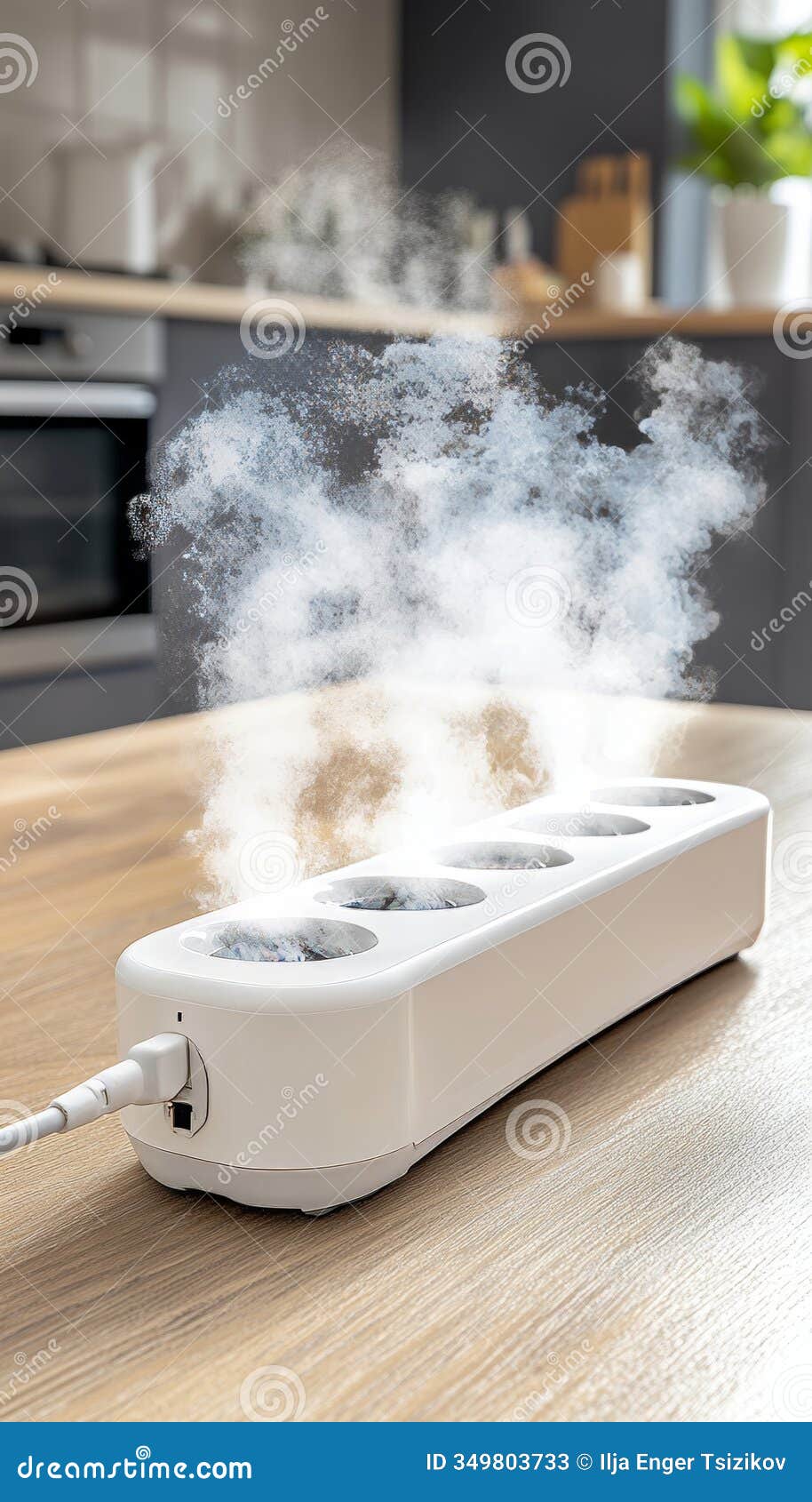 Overloaded Power Strip Short Circuiting, Smoke, Fire Hazard, Electrical ...