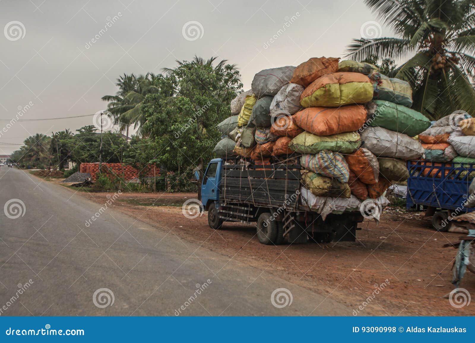 Overloaded truck stock photo. Image of countryside, overloaded - 93090998