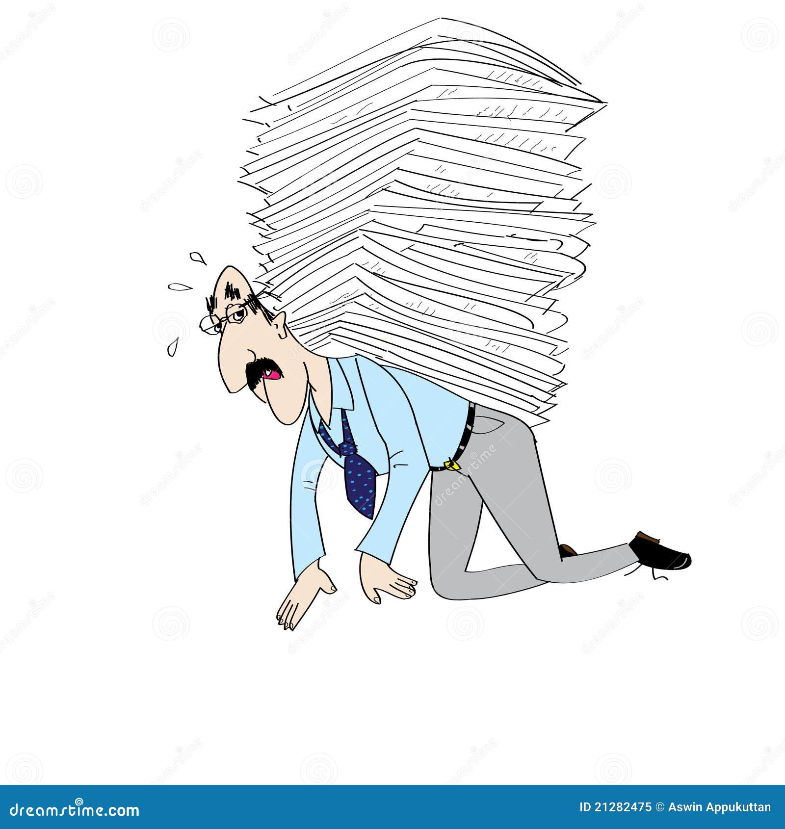 Overloaded with work stock illustration. Illustration of secretary ...