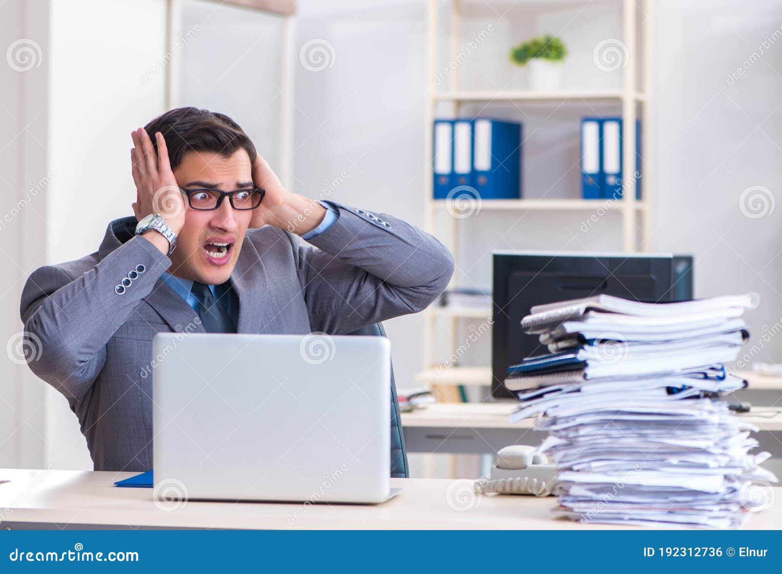 Overloaded with Work Employee Under Paperwork Burden Stock Photo ...