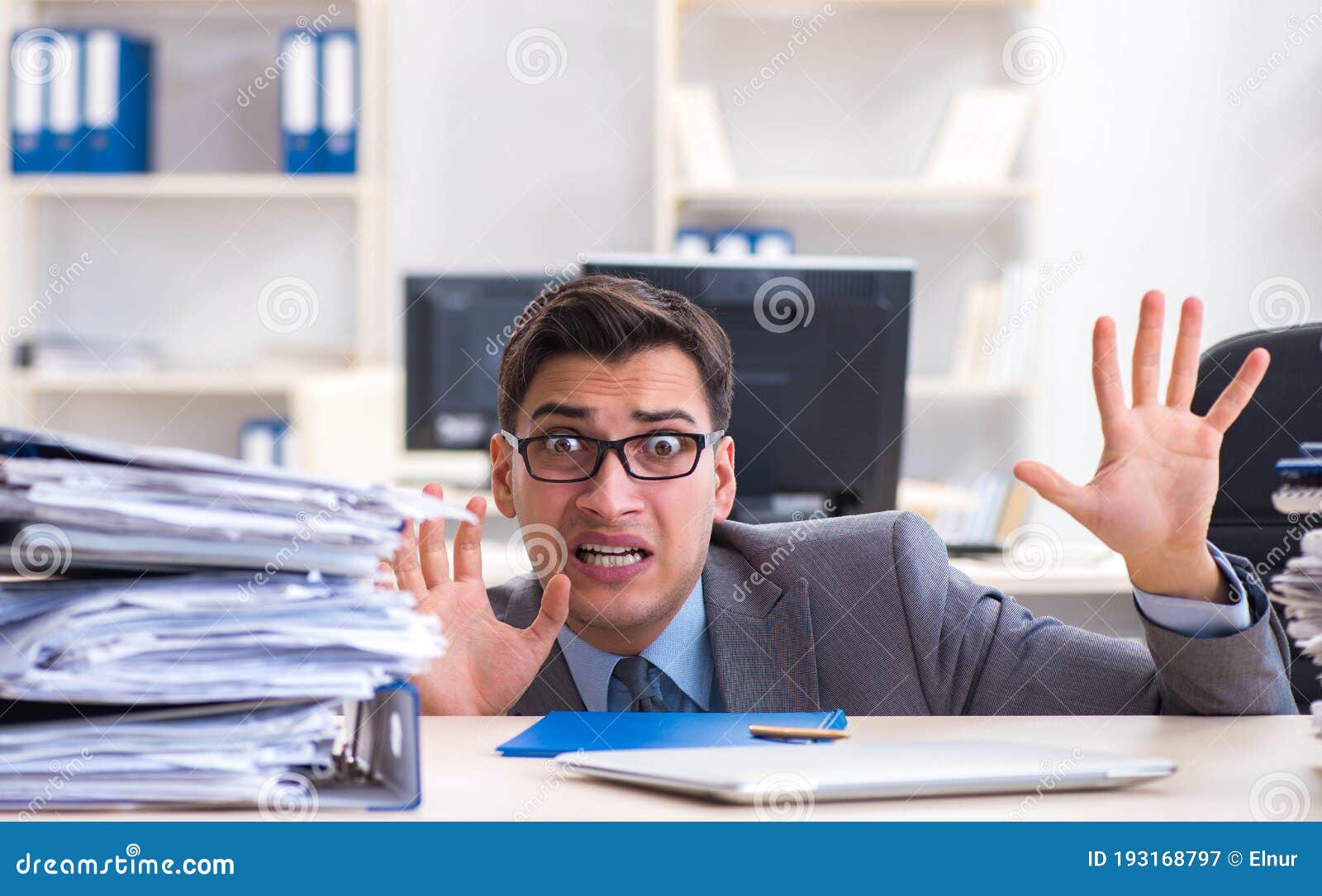 Overloaded with Work Employee Under Paperwork Burden Stock Image ...