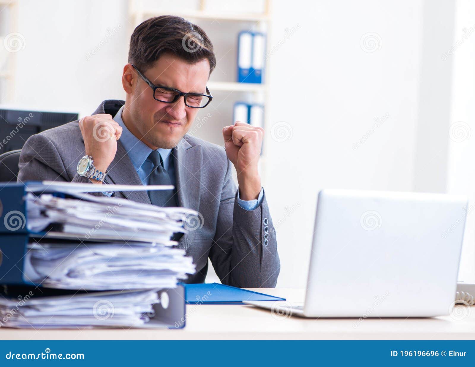 Overloaded with Work Employee Under Paperwork Burden Stock Photo ...