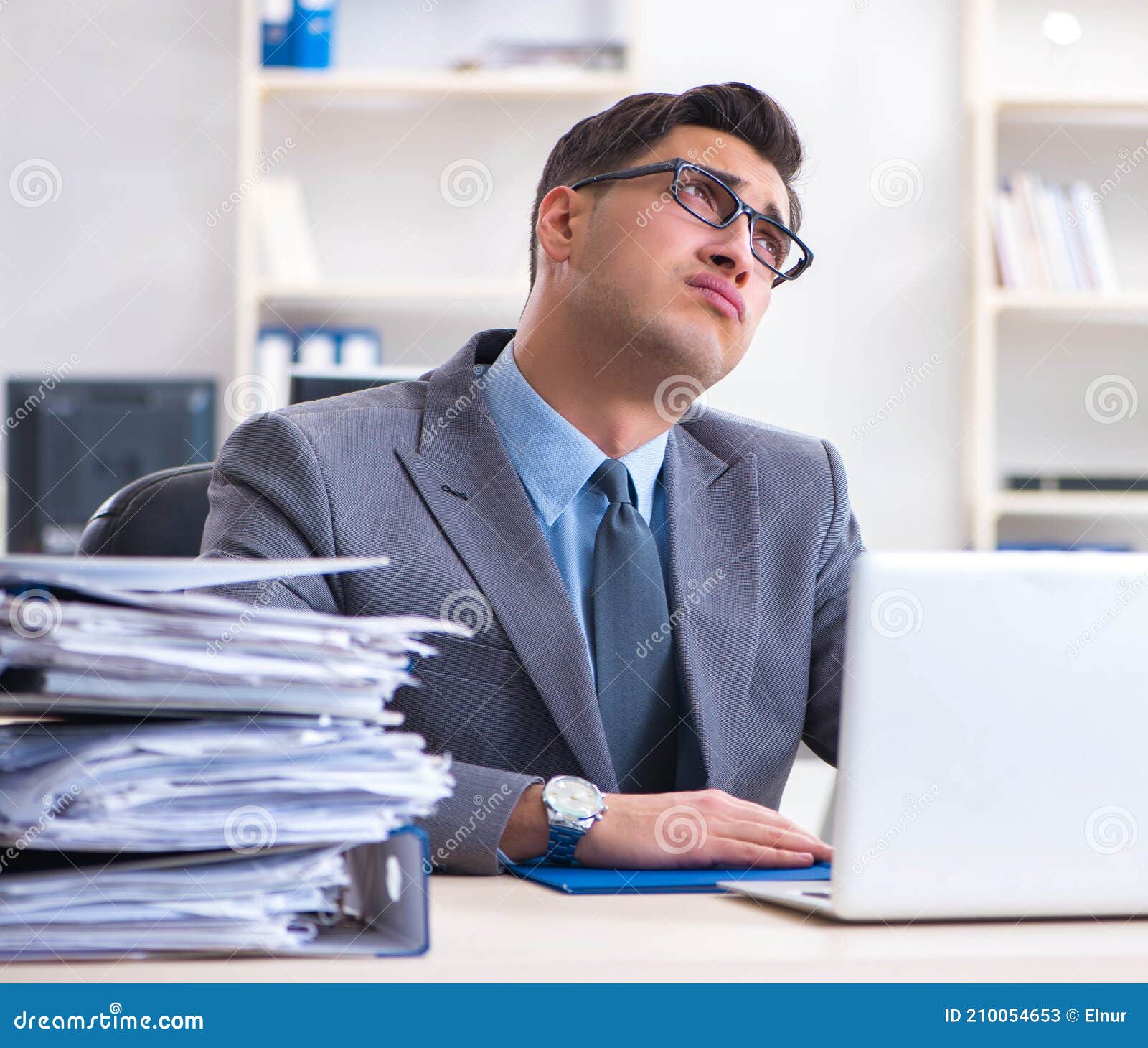Overloaded with Work Employee Under Paperwork Burden Stock Image ...