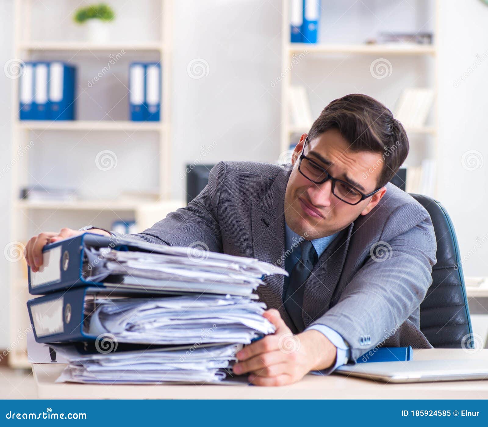 Overloaded with Work Employee Under Paperwork Burden Stock Image ...