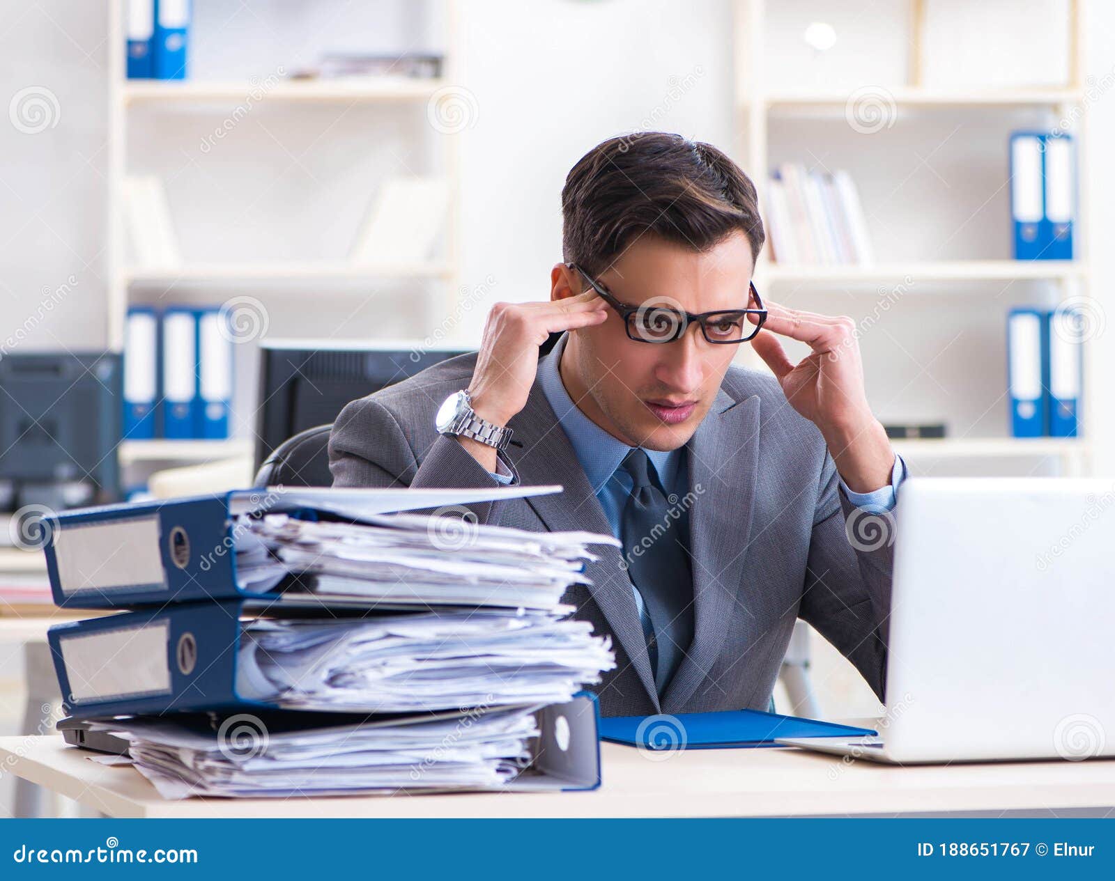 Overloaded with Work Employee Under Paperwork Burden Stock Image ...