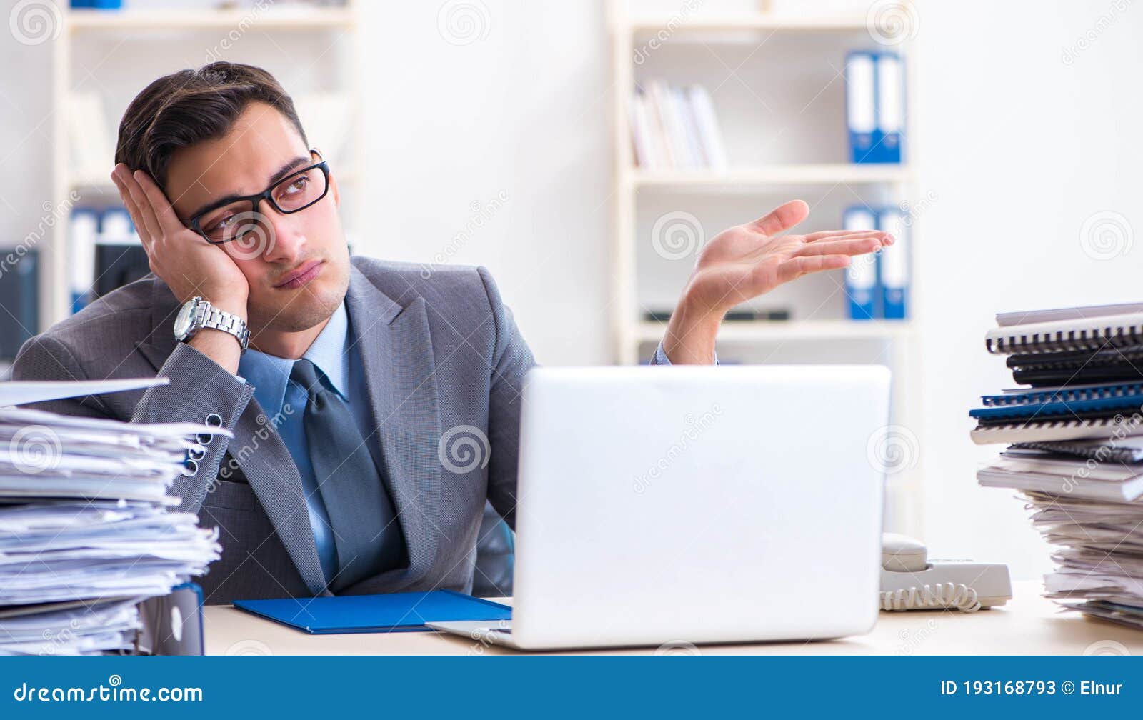 Overloaded with Work Employee Under Paperwork Burden Stock Image ...