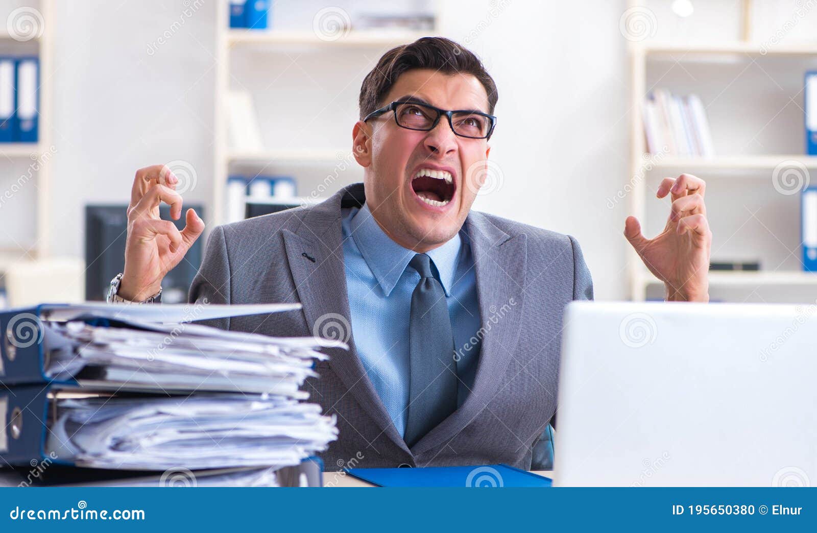 Overloaded with Work Employee Under Paperwork Burden Stock Photo ...