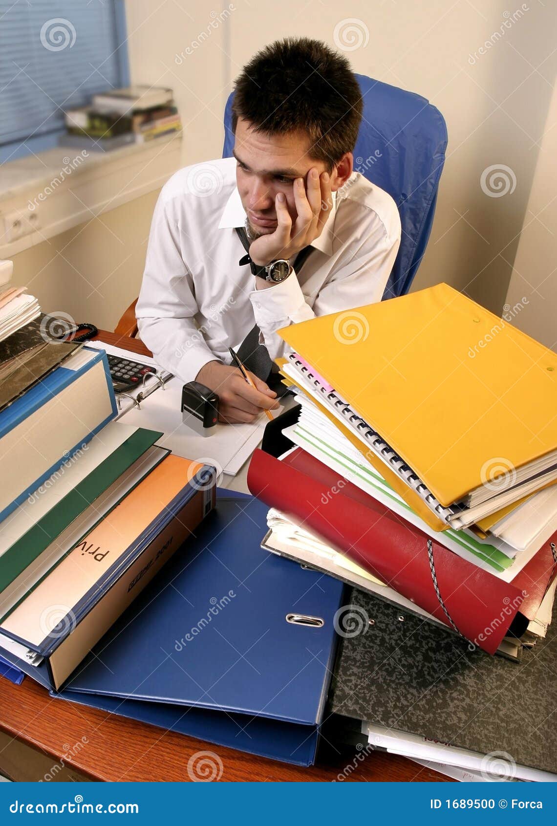 Overloaded worker stock photo. Image of paper, overworked - 1689500