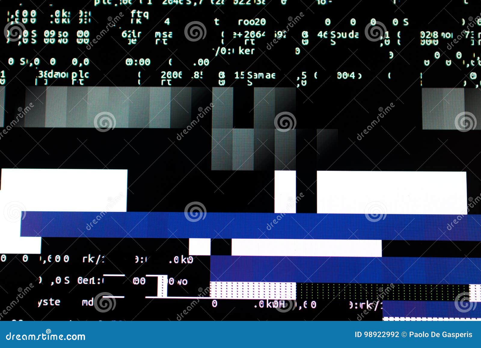 Overloading the Graphics Card on a Computer. Glitches and Code Stock ...