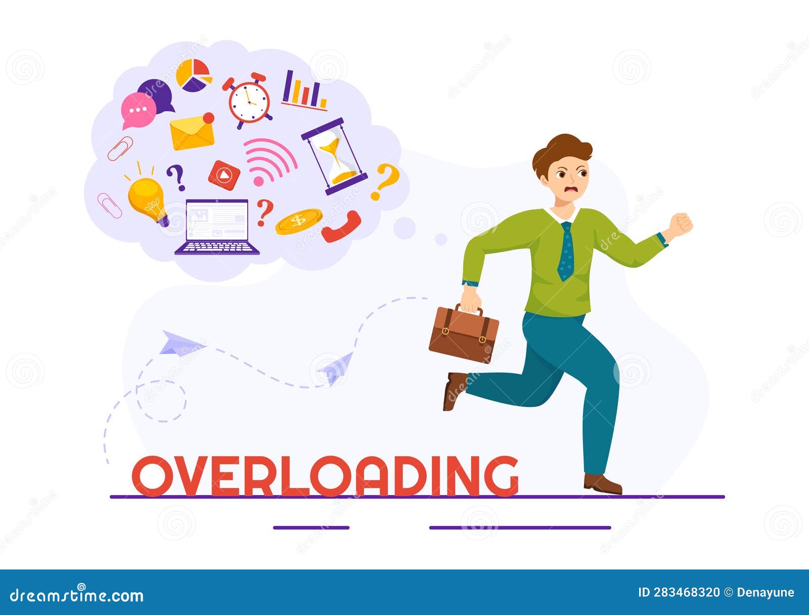 Overloading Vector Illustration with Busy Work and Multitasking ...