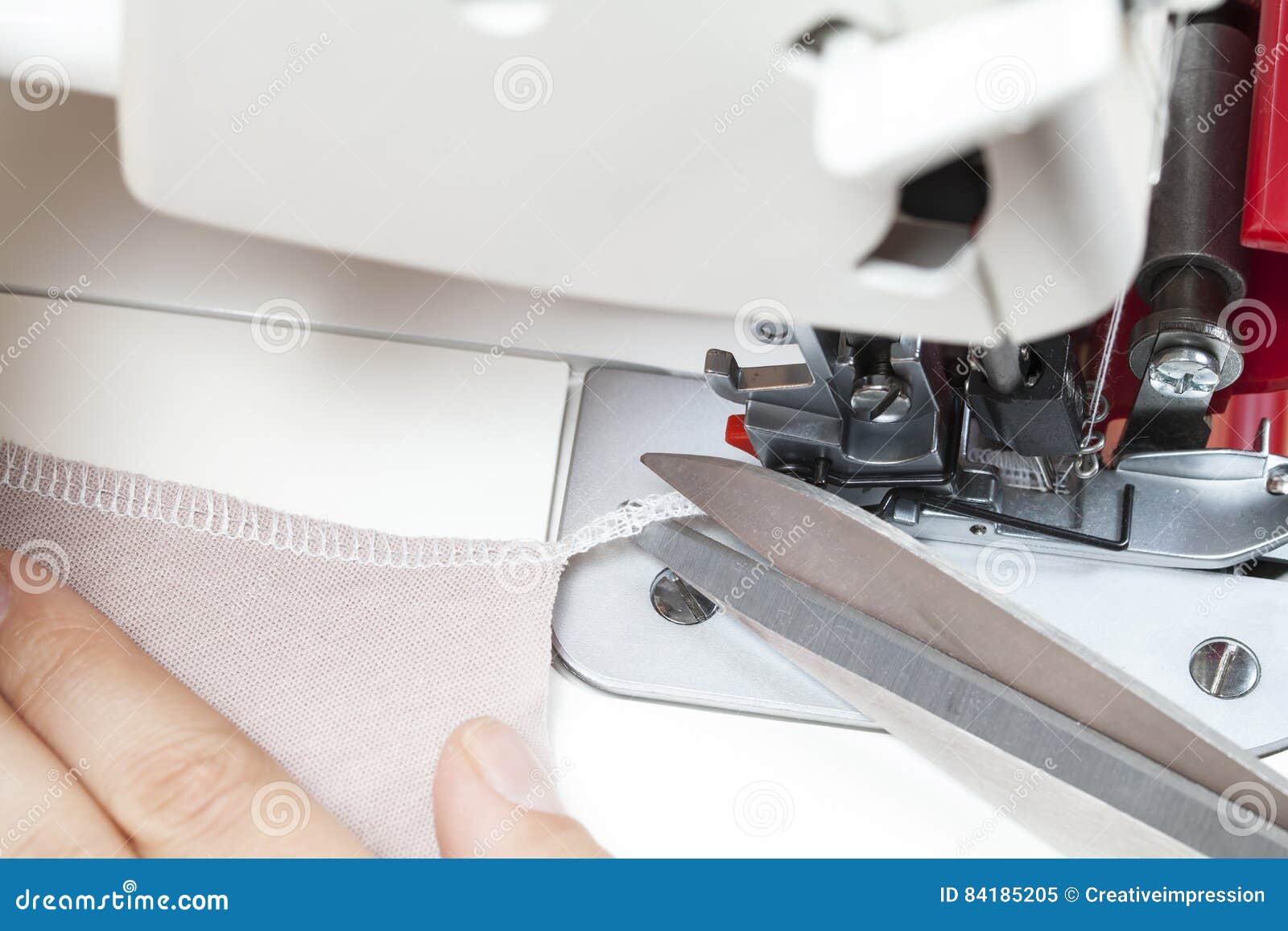 Overlock sewing machine stock image. Image of shears - 84185205