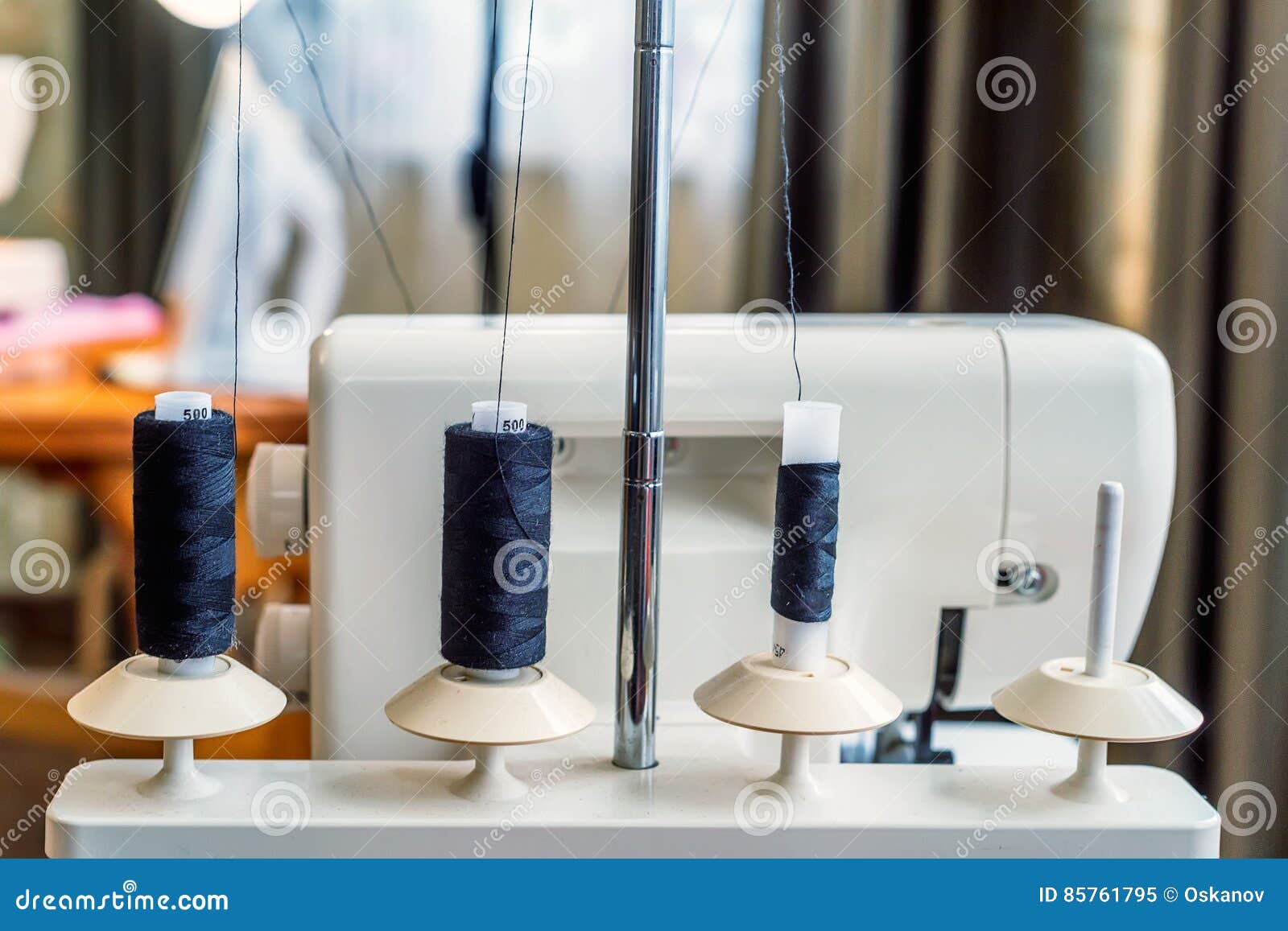Overlock sewing machine stock image. Image of craft, factory - 85761795