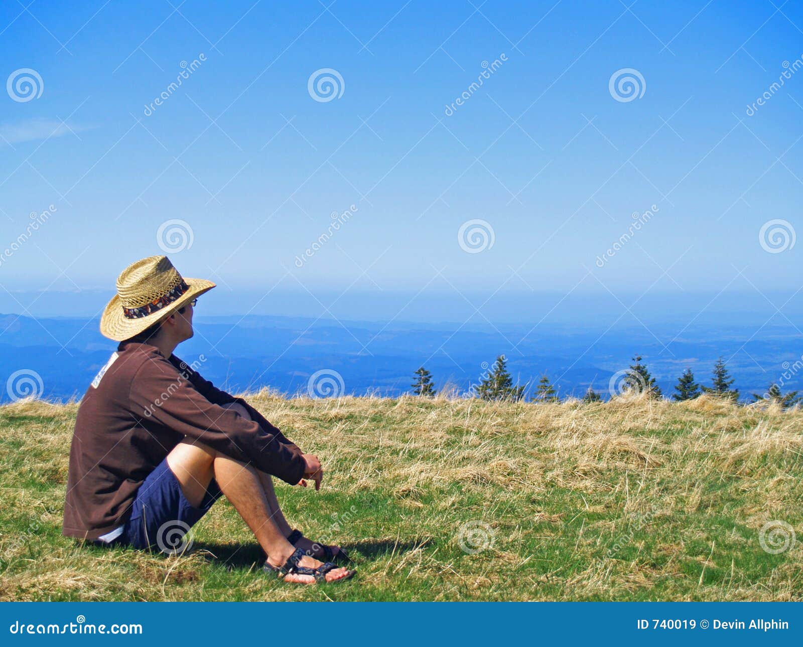 Overlook 2 stock image. Image of person, looking, valley - 740019