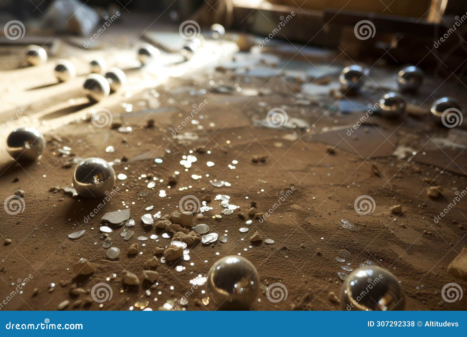 Overlook of Shiny Marbles Scattered on Dusty Floor Stock Photo - Image ...