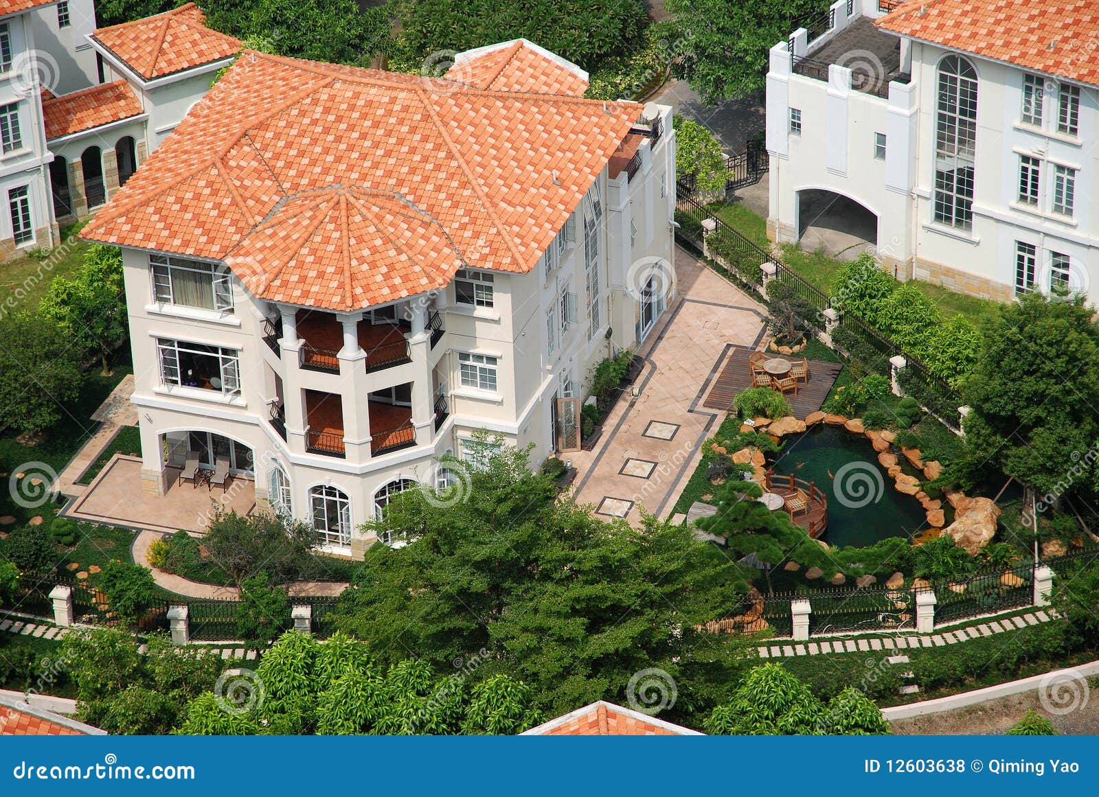 Overlook the villa stock photo. Image of sunny, colourful - 12603638