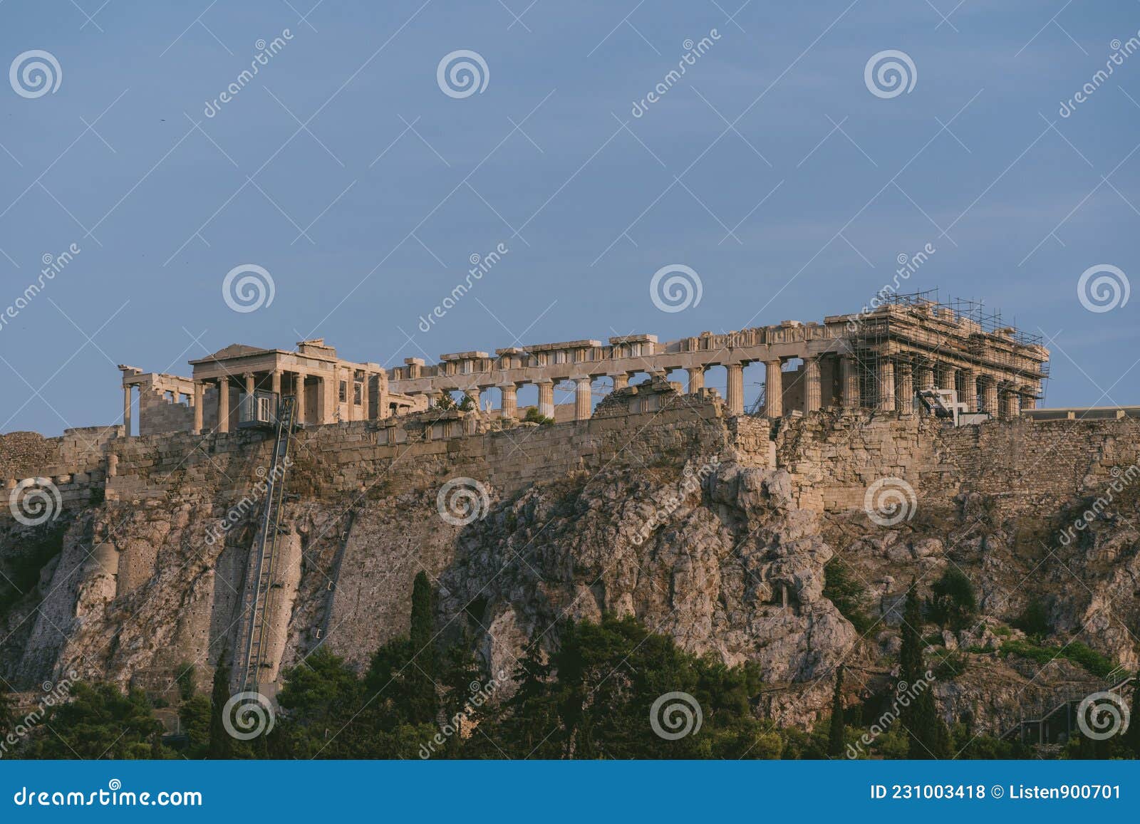 Overlooking the Acropolis at Sunset Editorial Stock Photo - Image of ...