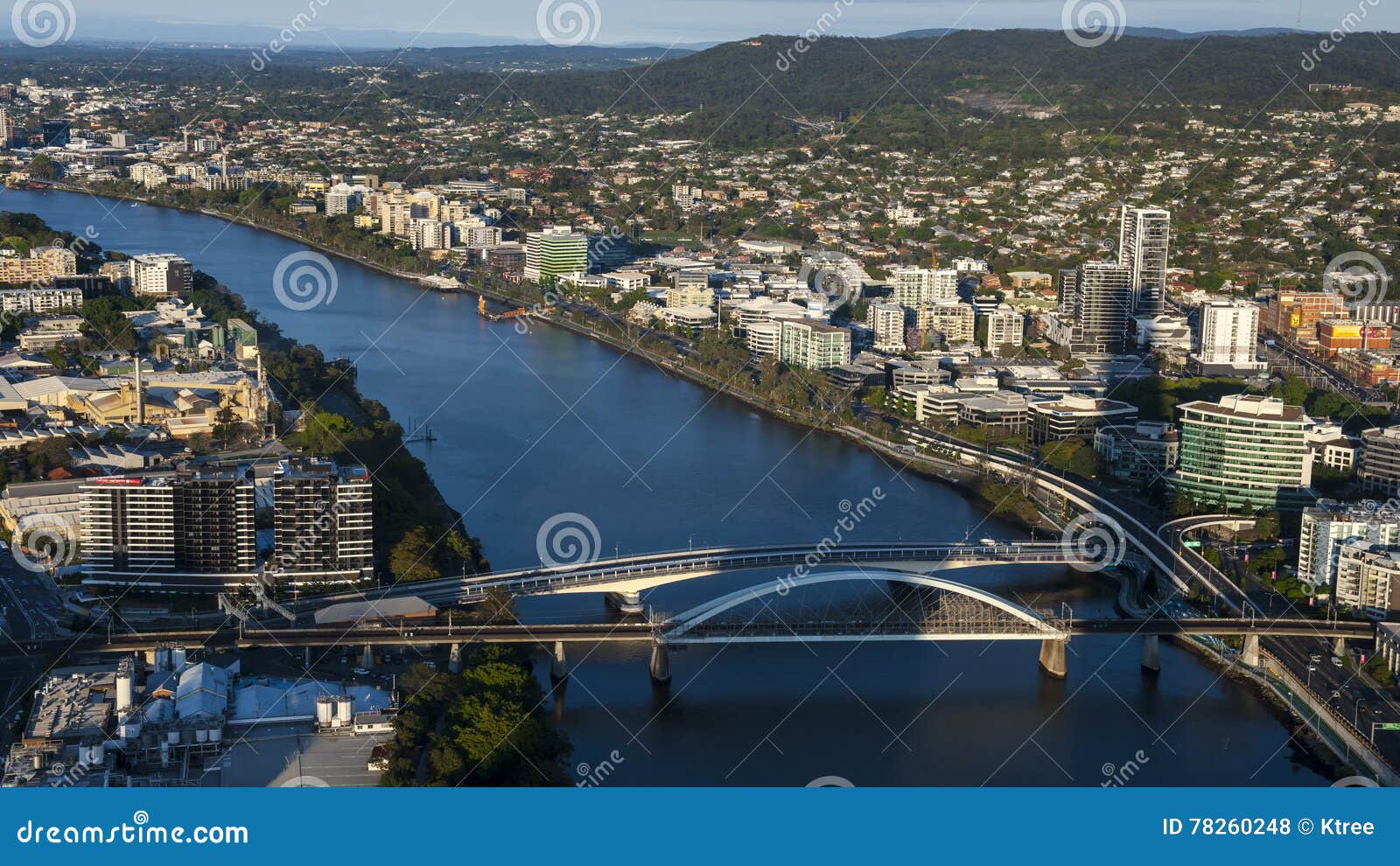 Overlooking A Very Busy Interstate Highway Off Ramp From Above With ...