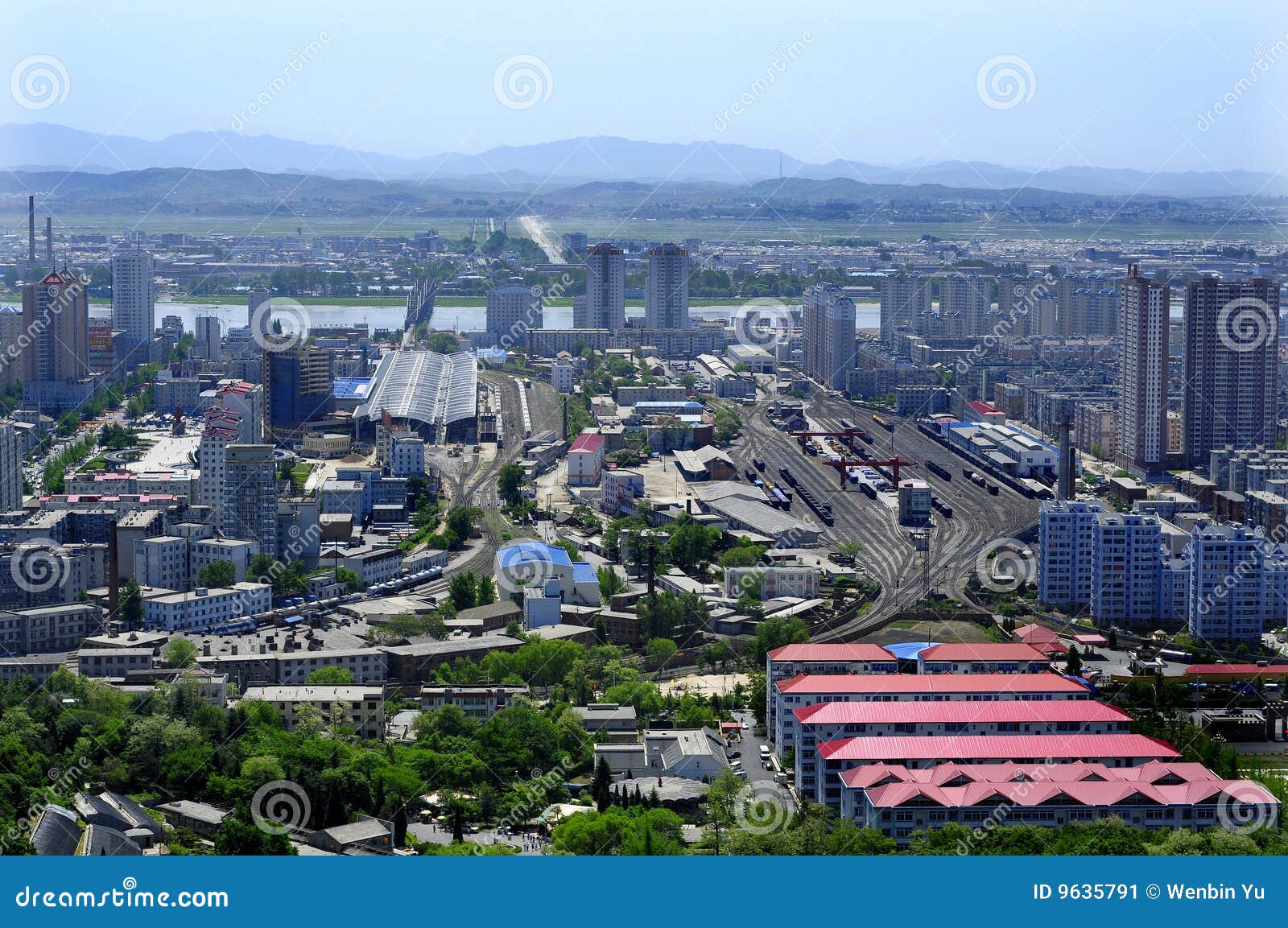 Overlooking the city stock image. Image of stream, buildings - 9635791