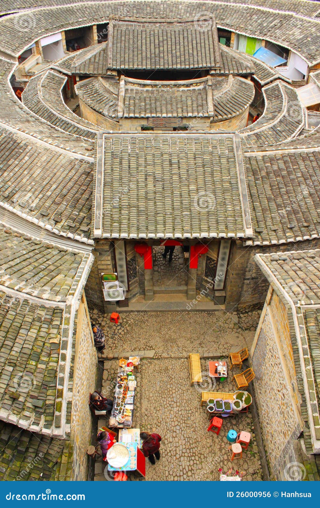 Overlooking Fujian Tulou Earthen in China Stock Photo - Image of ...