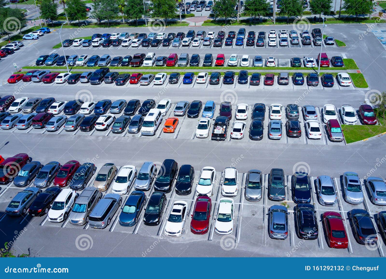 Overlooking the Full Parking Lot Stock Photo - Image of background ...