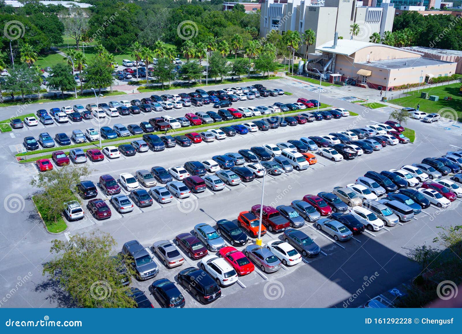 Overlooking the Full Parking Lot Stock Photo - Image of excess, large ...