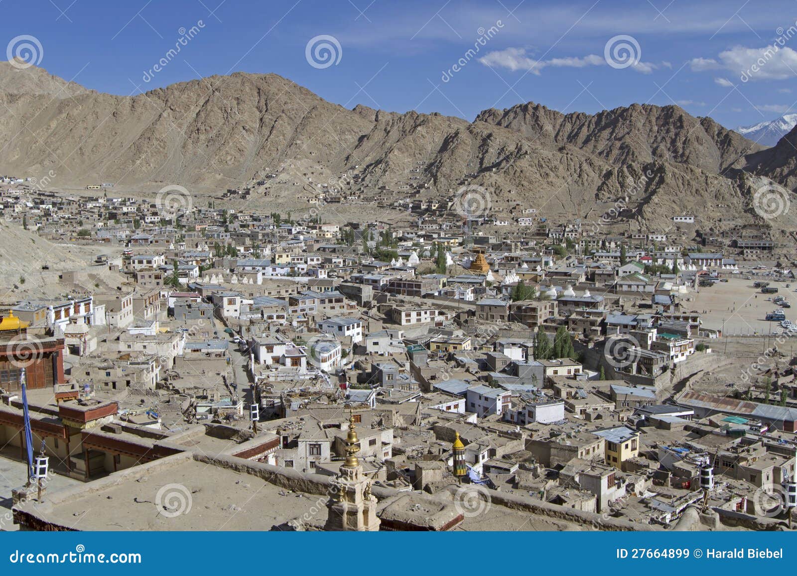 Overlooking Leh, Capital of Ladakh Stock Image - Image of architecture ...