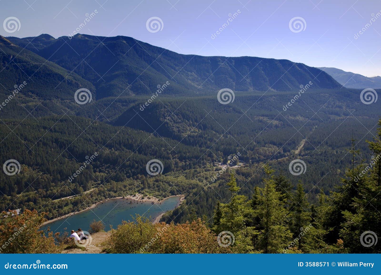 Overlooking Mountain Valley Stock Image - Image of panorama, forested ...